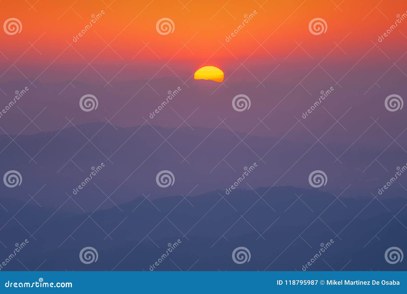 Distant Mountains at Sunset Stock Image - Image of distant, aerial ...