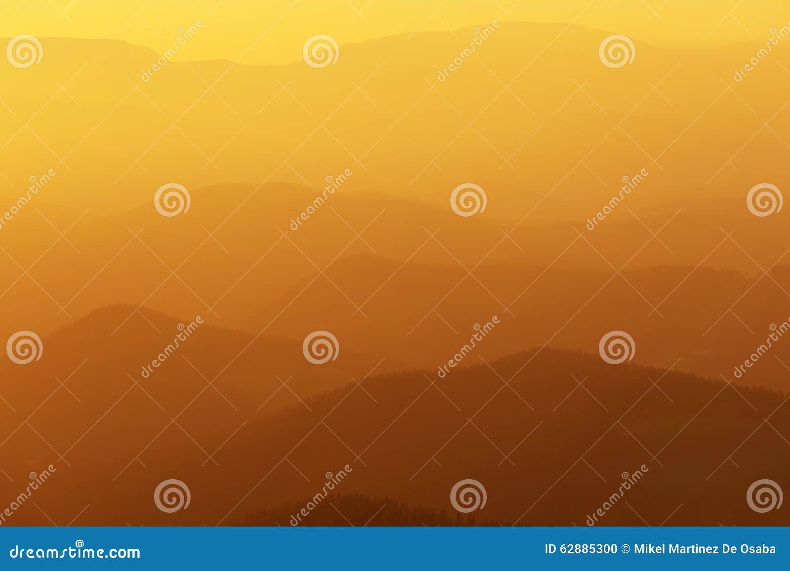 Distant Mountains at the Sunset Stock Photo - Image of warm, orange ...