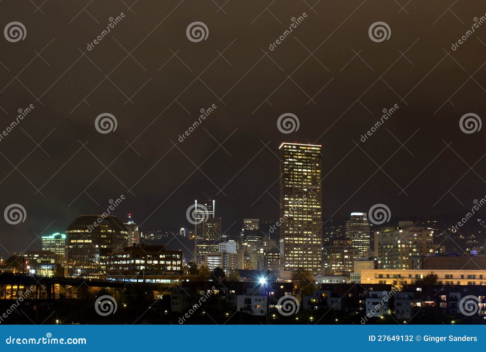 Distant Portland Oregon Skyline West Side Stock Photo - Image of ...
