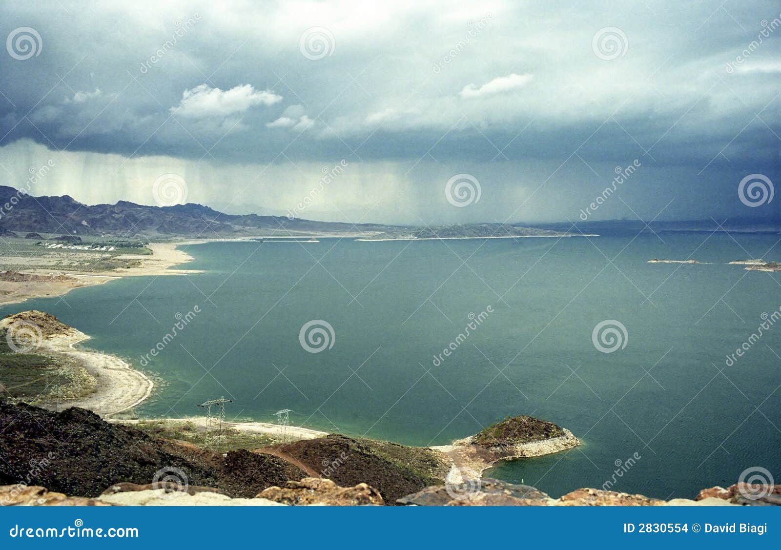 Distant Rain Storm stock photo. Image of hoover, landmark - 2830554