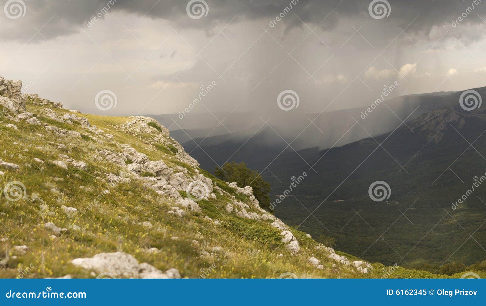 Distant Rain Storm stock image. Image of valley, summer - 6162345