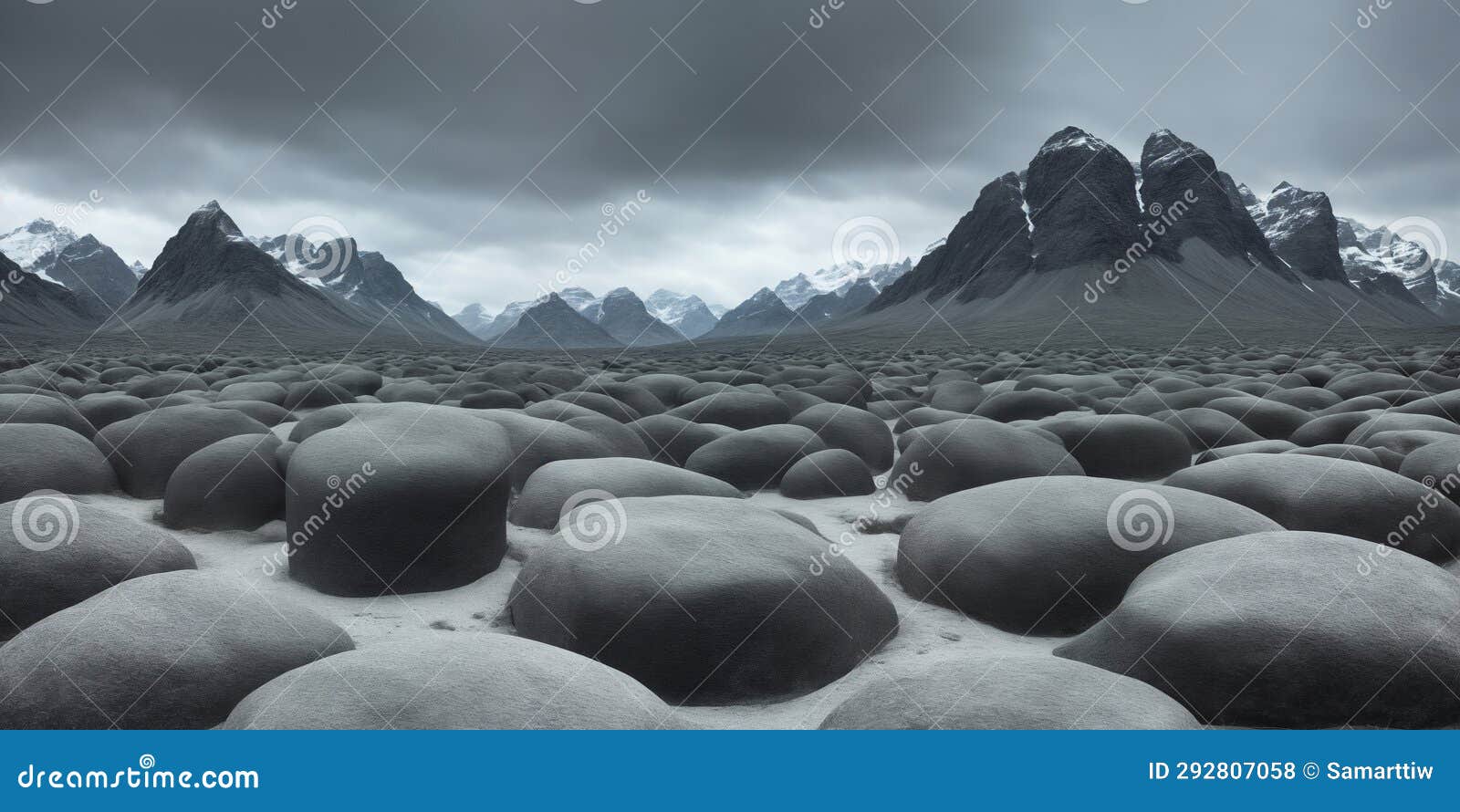 The Distant Scenery in the Foreground is Full of Rocks Stock ...