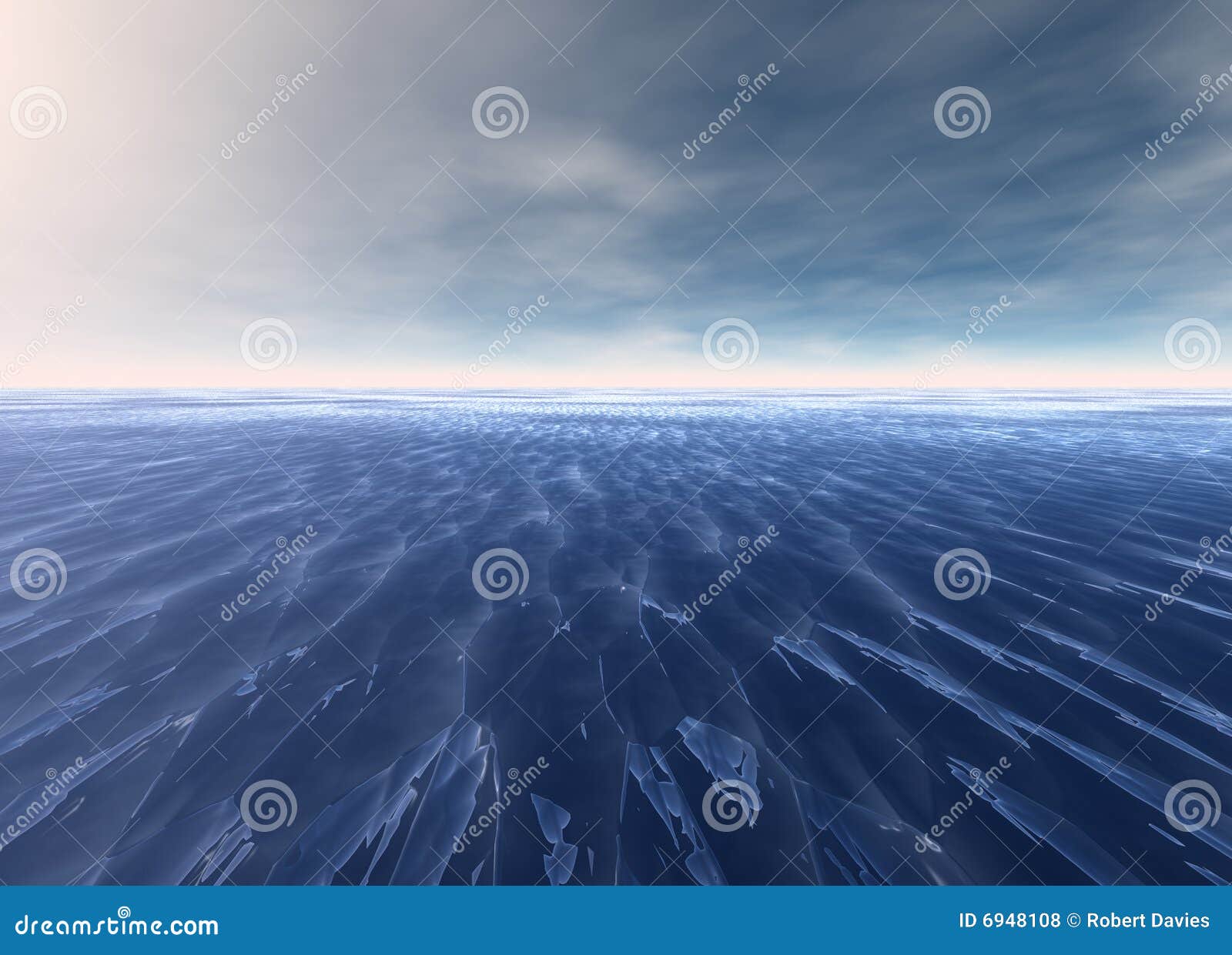 Distant Seascape Blue Water Ocean Stock Illustration - Illustration of ...
