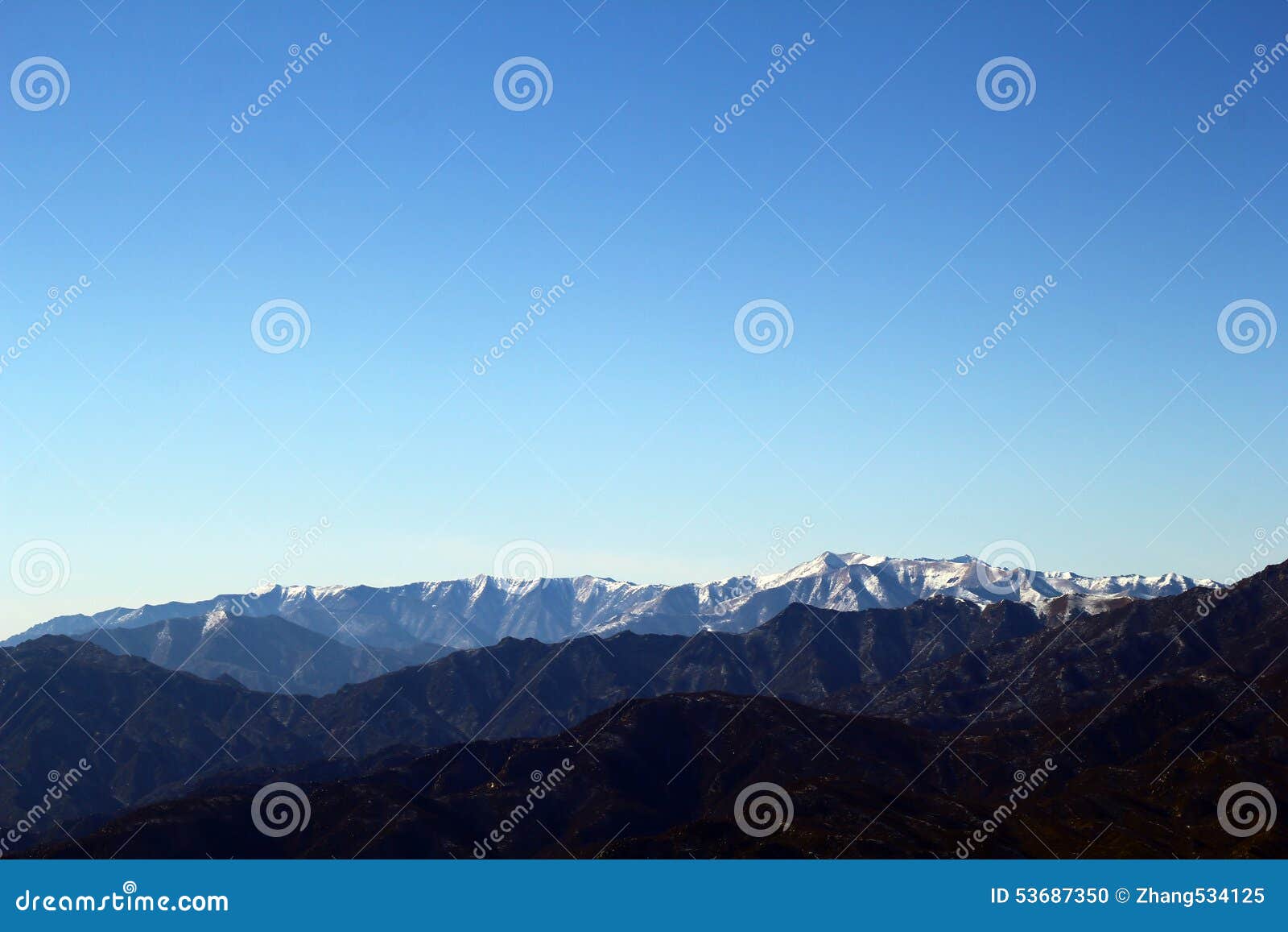 The Distant Snow Capped Mountains Stock Photo - Image of capped, nature ...