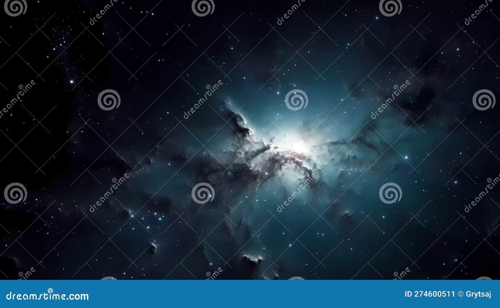 Distant Space. Infinity. Abstract Space Background with Nebula and ...