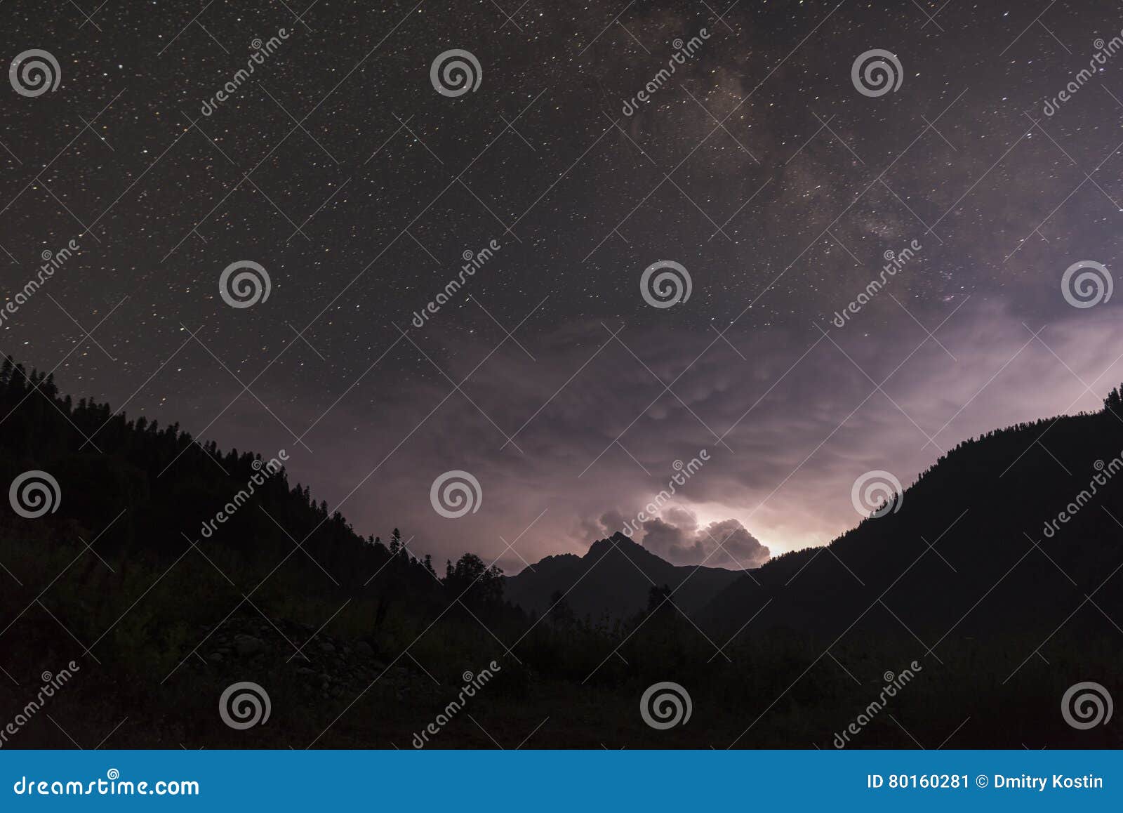 Distant Storm in the Mountains Stock Image - Image of nature, black ...