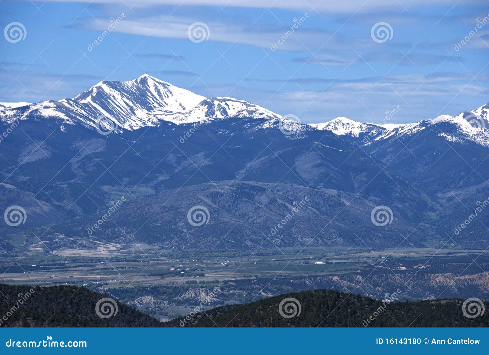 Distant Tall Snow Capped Mountain Stock Photo - Image of capped, space ...