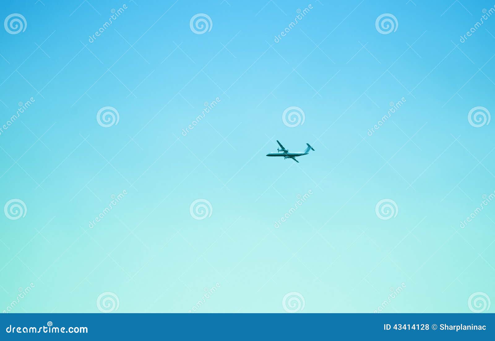 Distant Two Propeller Engine Plane Stock Photo - Image of flight, small ...