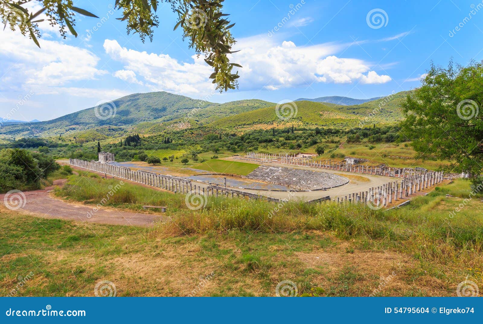 Distant View on Antique Stadium in Ancient Messina Stock Photo - Image ...