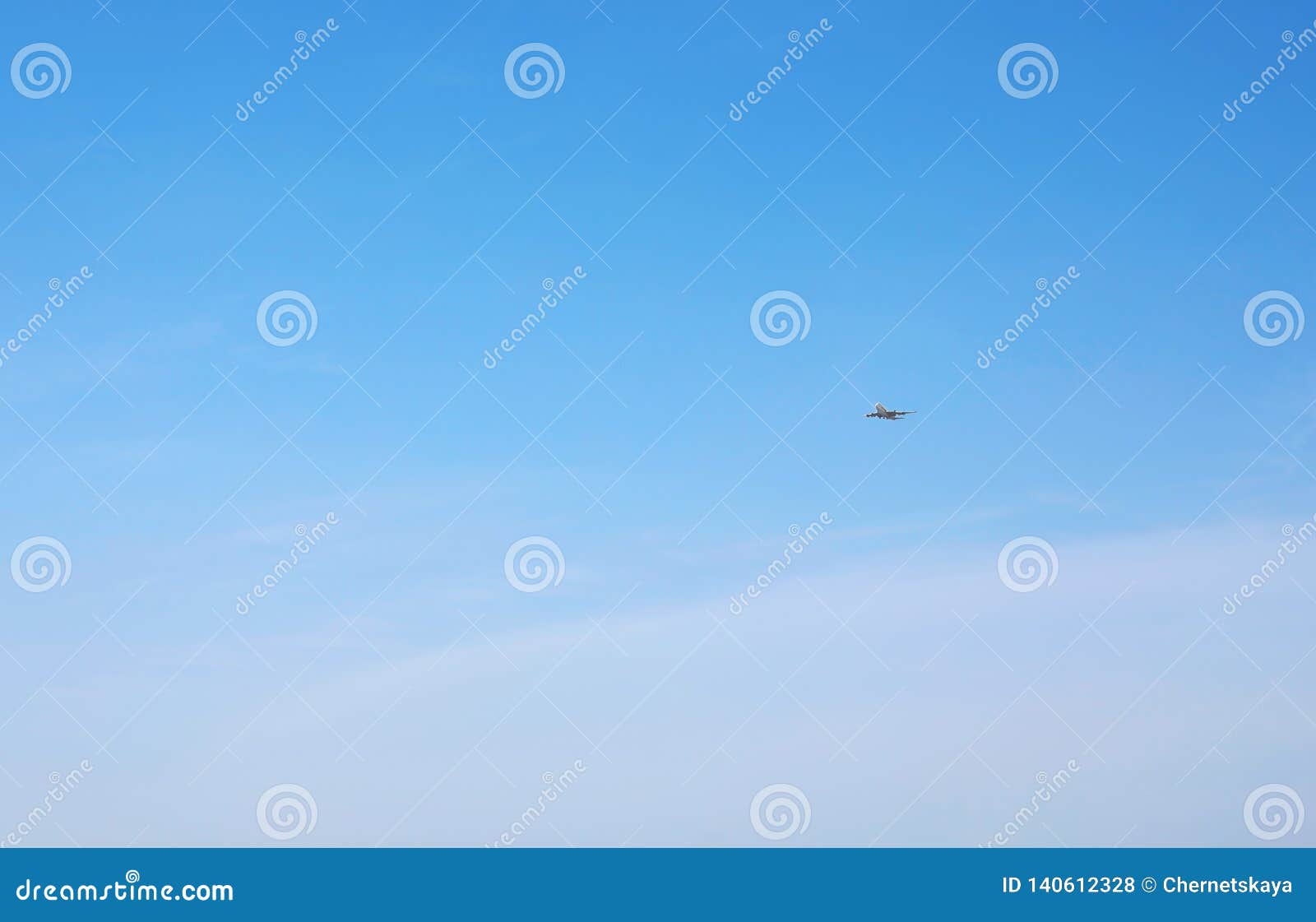 Distant View of Modern Airplane in Sky Stock Photo - Image of color ...