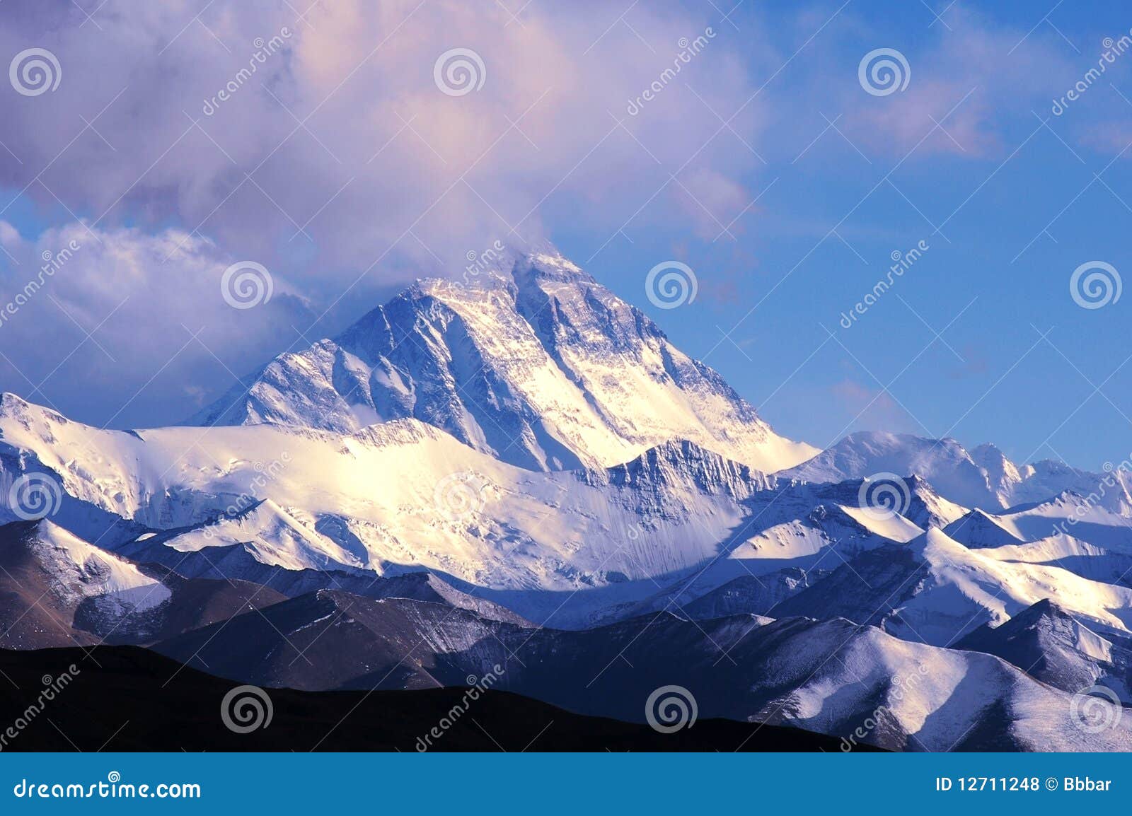 Distant View of Mount Everest Stock Photo - Image of climbing ...