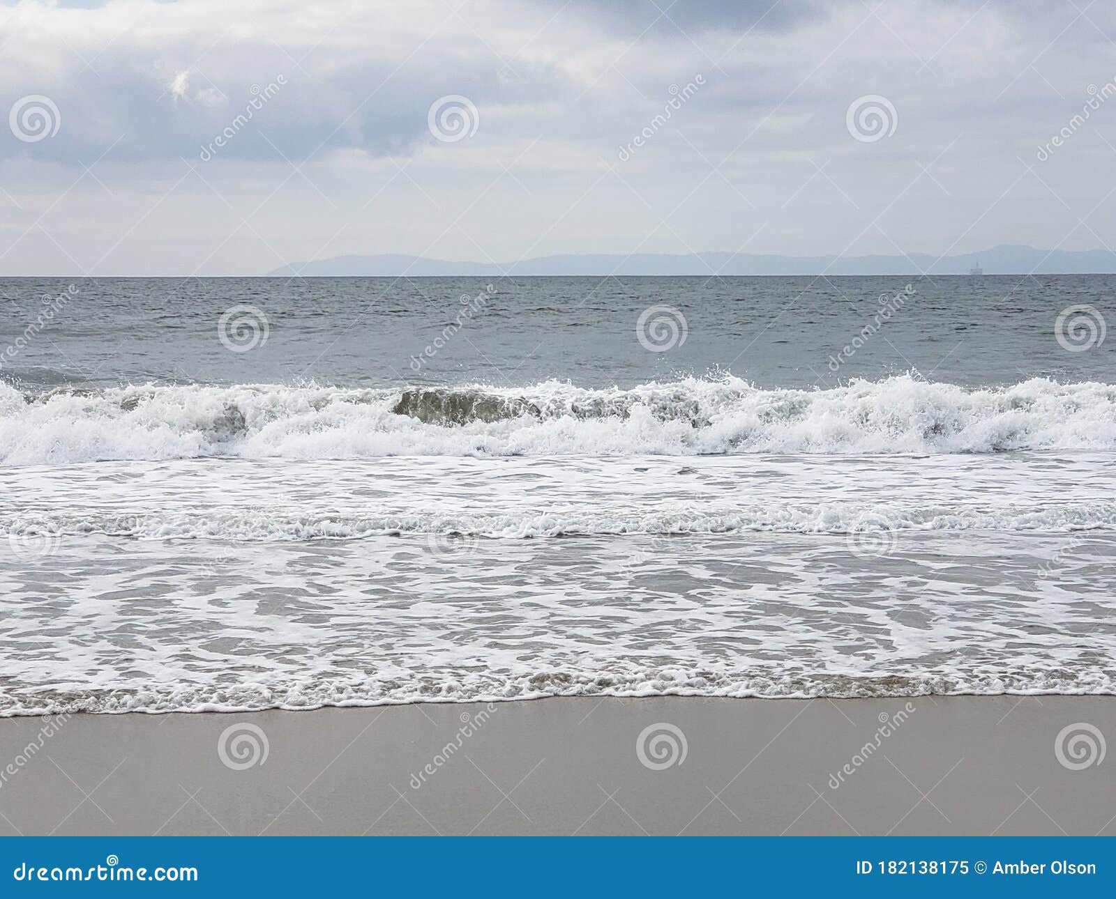 Distant View of Mountains Beyond the Ocean Stock Image - Image of ocean ...