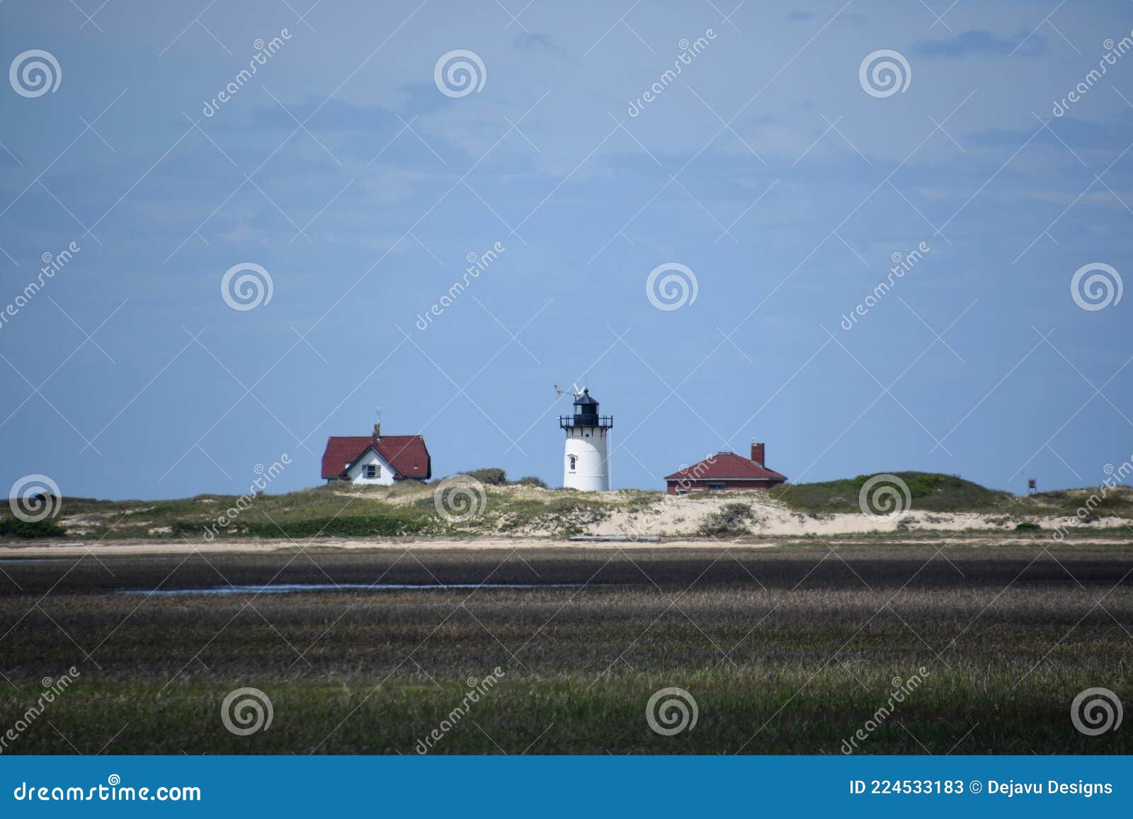 Distant View of Race Point Lighthouse on Cape Cod Stock Image - Image ...