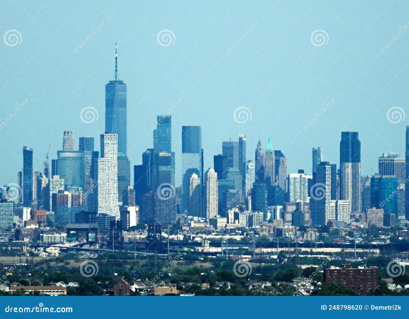 Distant Views of NYC Skyline -02 Stock Photo - Image of colors, eagle ...