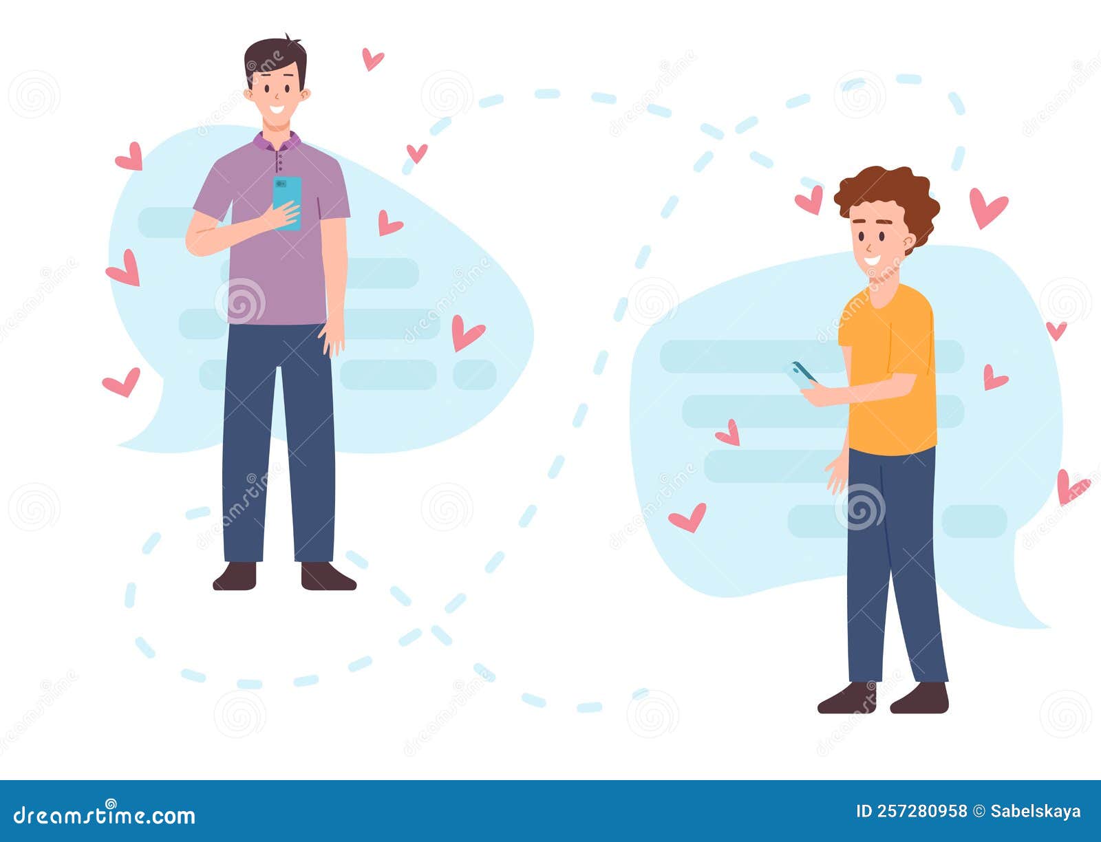 Distant Virtual Relations and Communication Flat Vector Illustration ...