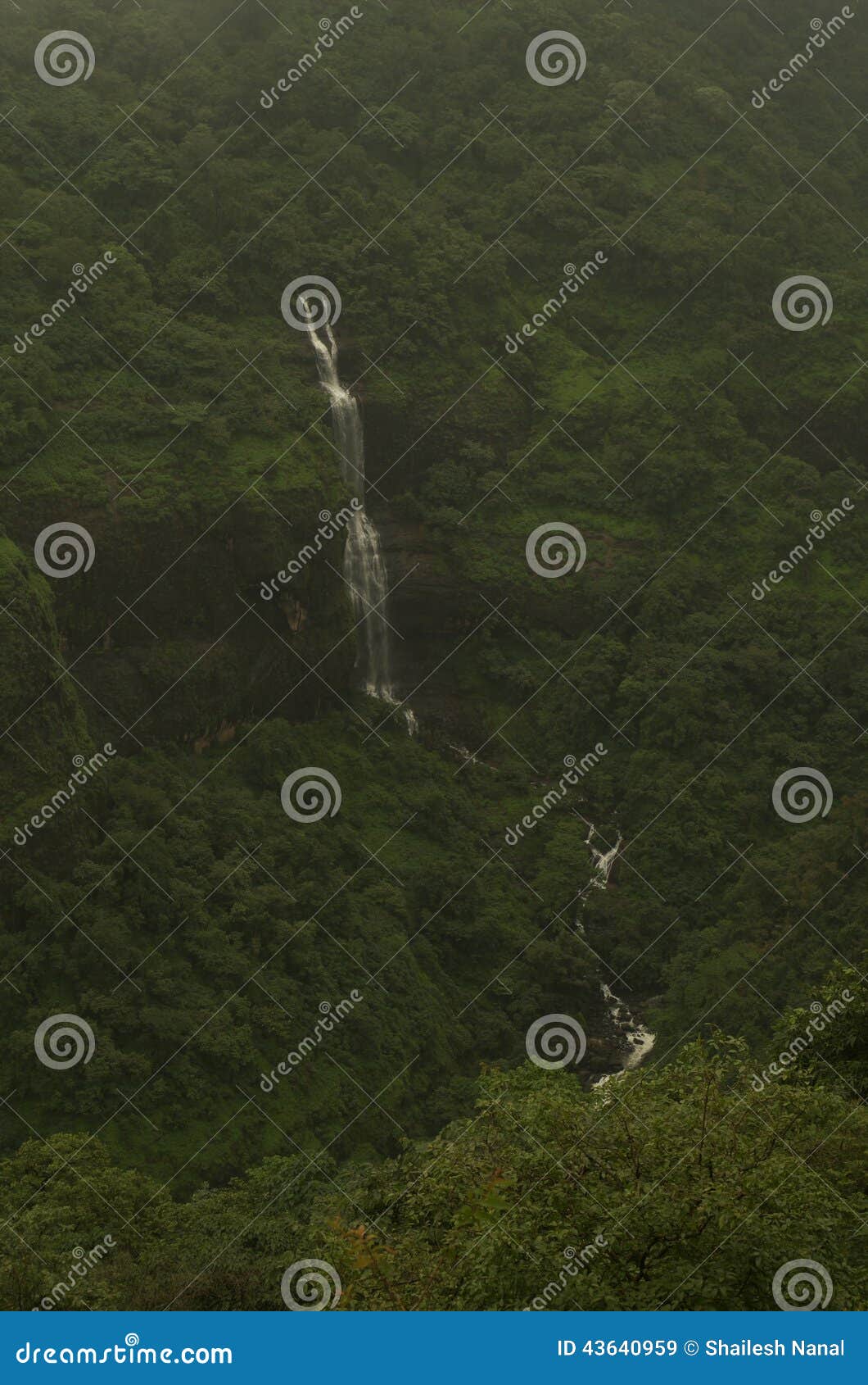 Distant Waterfall in Lonavala Stock Image - Image of path, white: 43640959