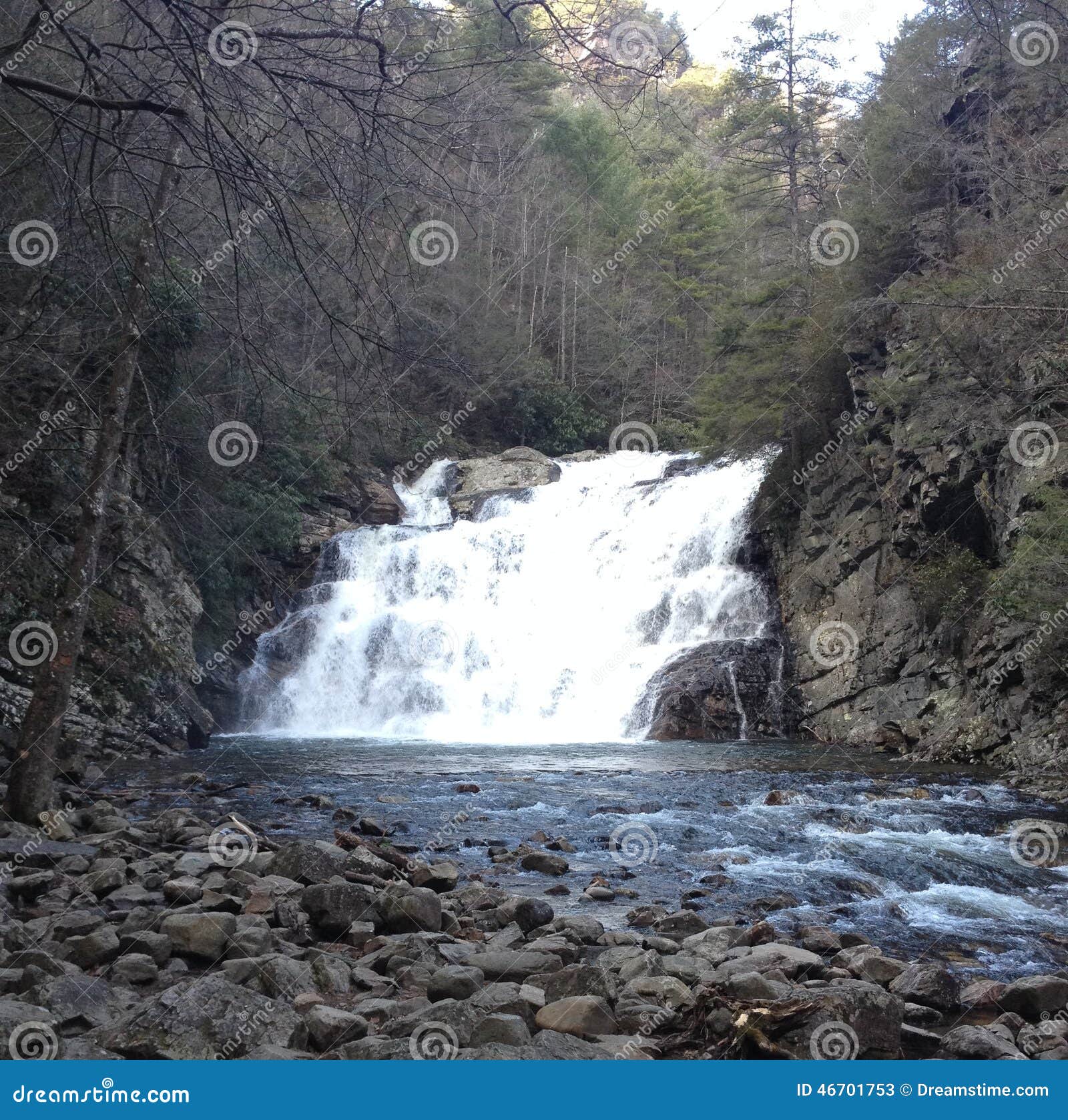 Distant waterfall stock image. Image of bottom, distance - 46701753