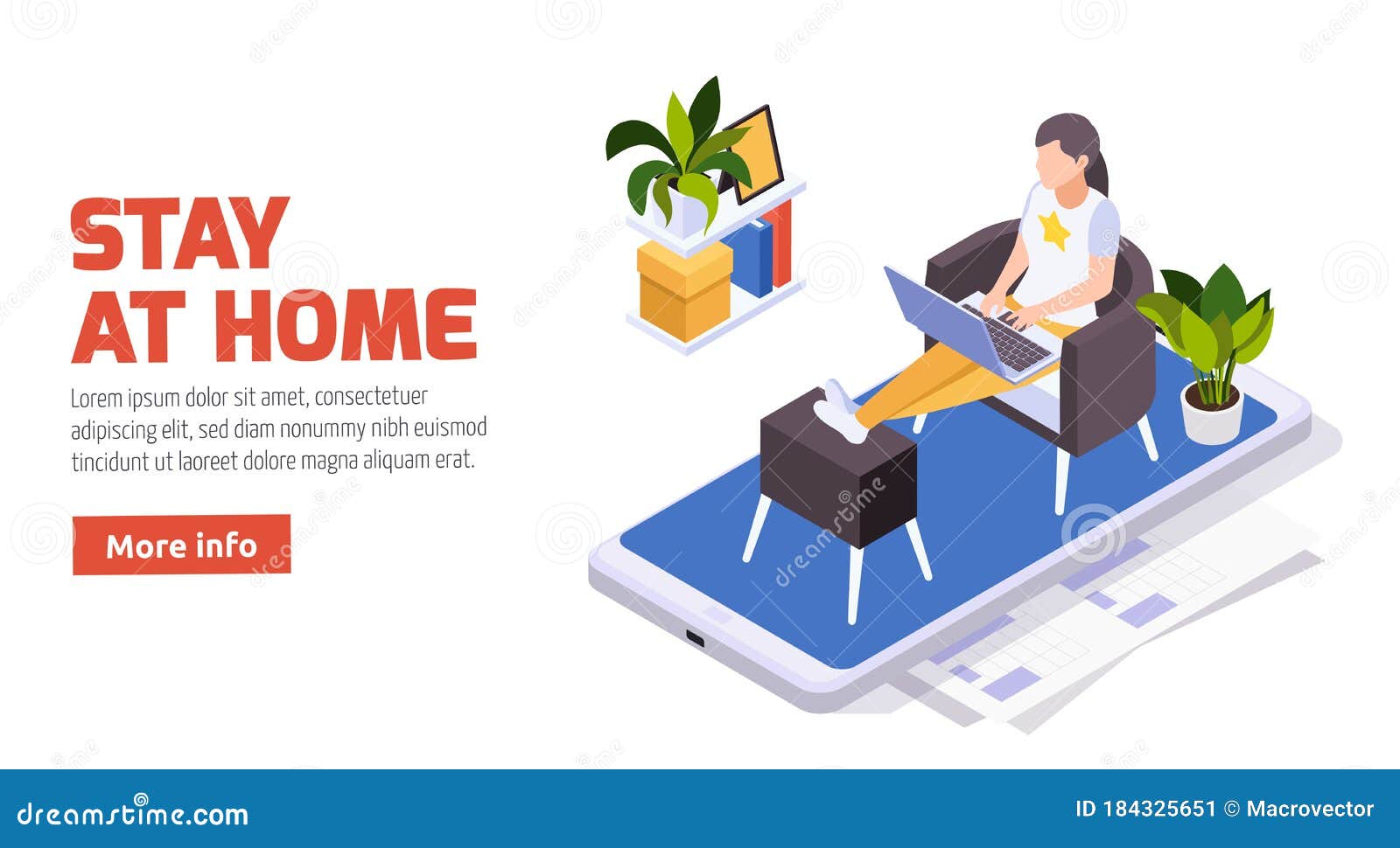 Distant Work Isometric Composition Stock Vector - Illustration of ...