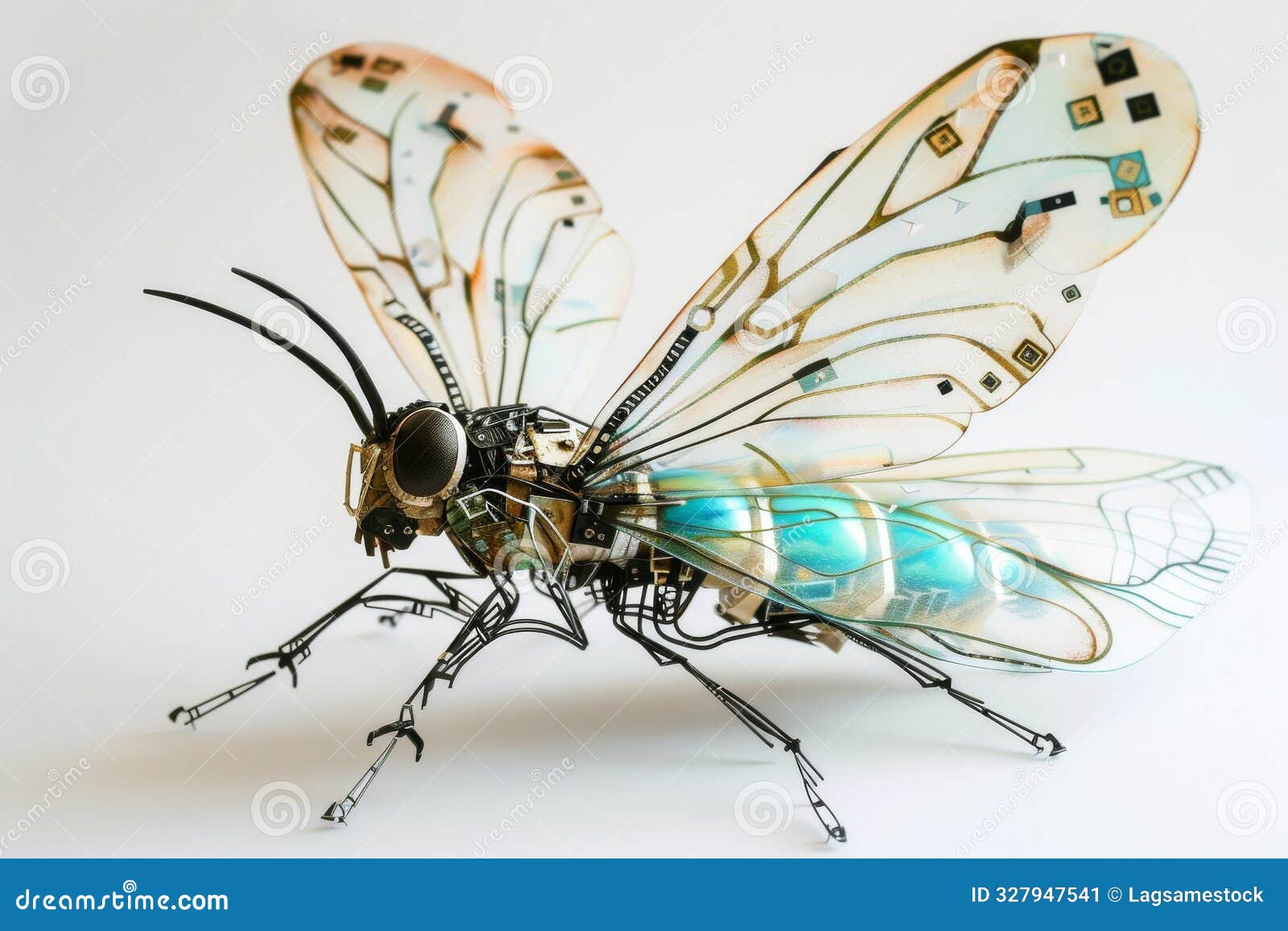 A Distantly Futuristic Insect Meshed with Digital Computer ...