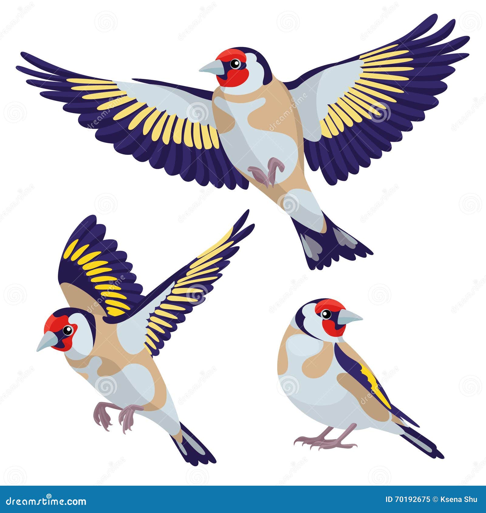 Distelvink Op Witte Achtergrond Vector Illustratie - Illustration of ...