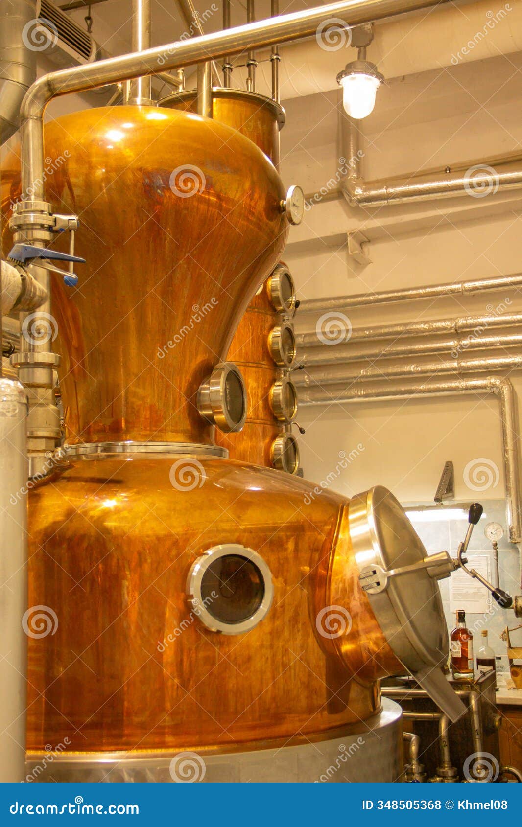 Distillate Production Process in Copper Distillation Unit. Cpper Vacuum ...