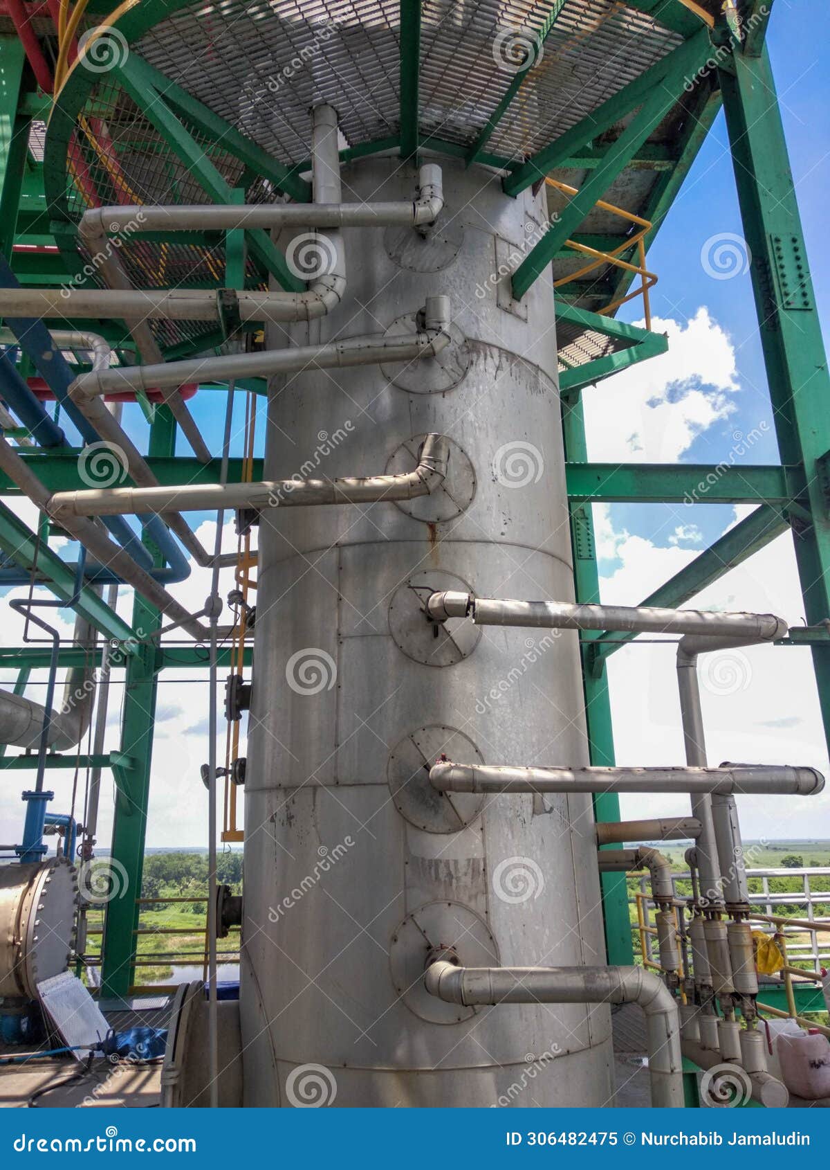 Distillation column tower stock image. Image of business - 306482475