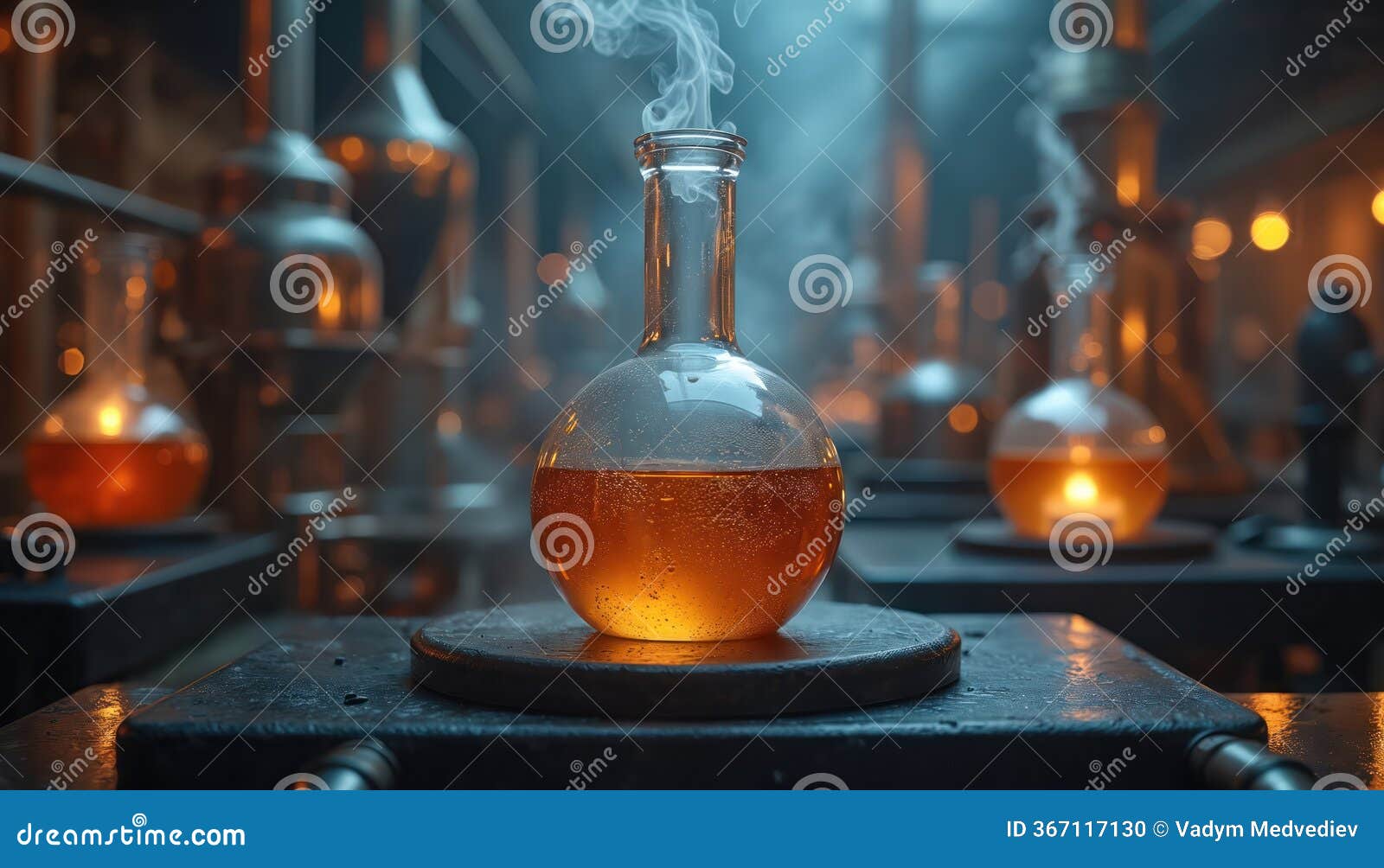 Distillation Process Separating And Purifying Liquids Through Heating ...