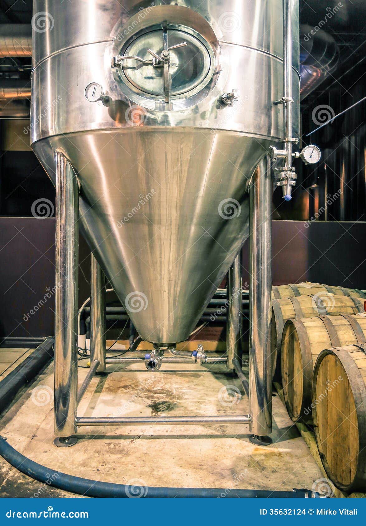 Distillation Tank in Microbrewery Stock Photo - Image of fermentation ...