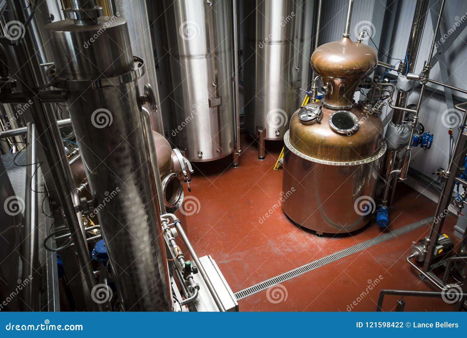 Distillery Equipment for Production of Vodka and Gin Stock Photo ...