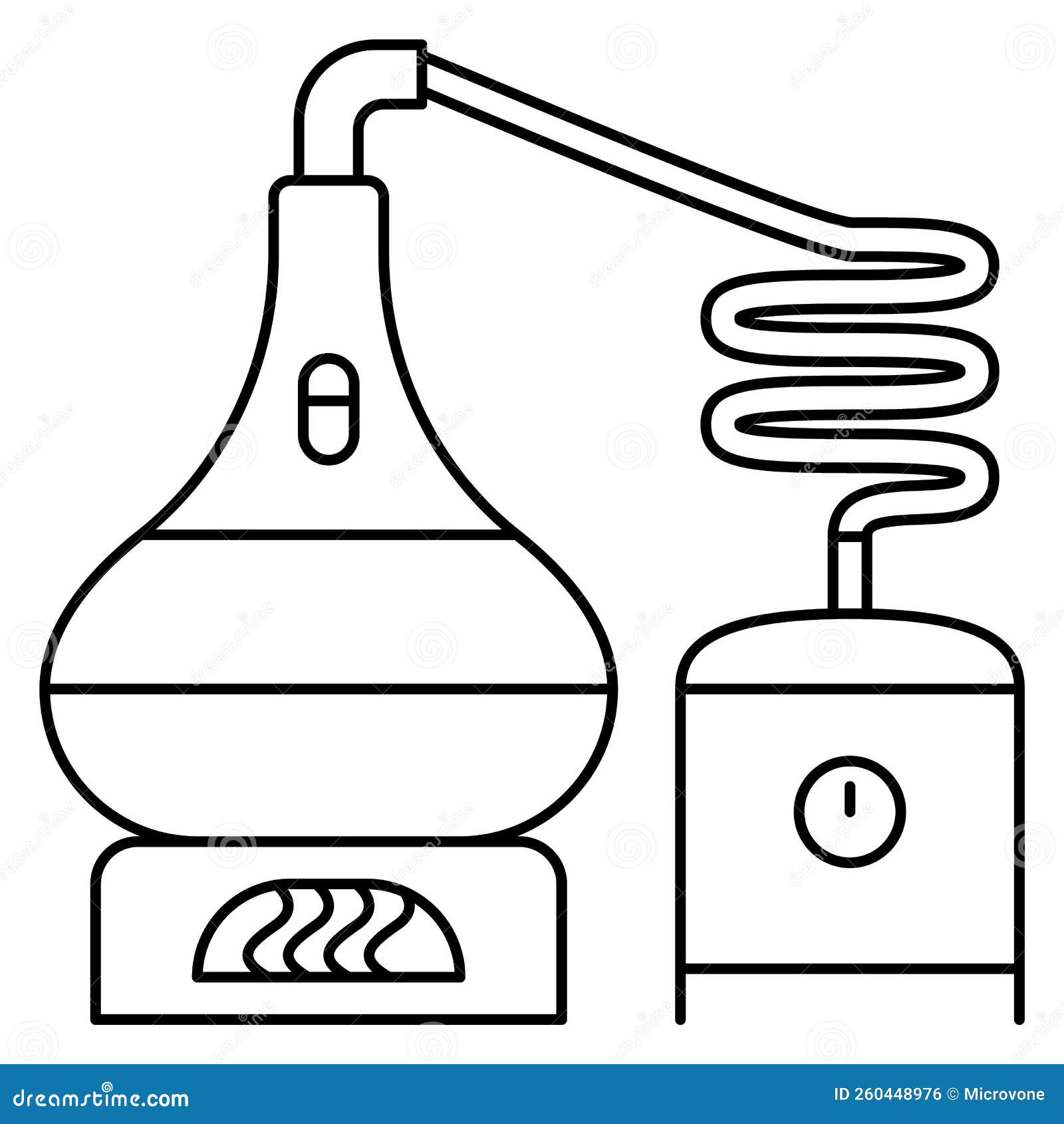 Distillery Process. Alcohol Production Machine Line Icon Stock Vector ...