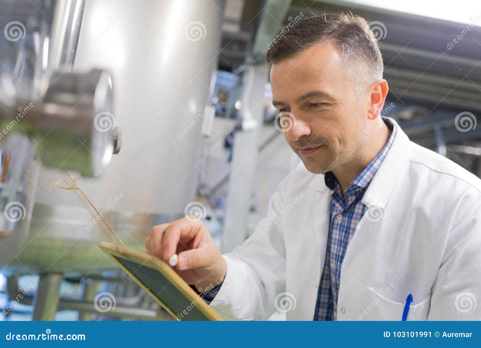 Distillery Scientist Writing Note on Board Stock Image - Image of ...