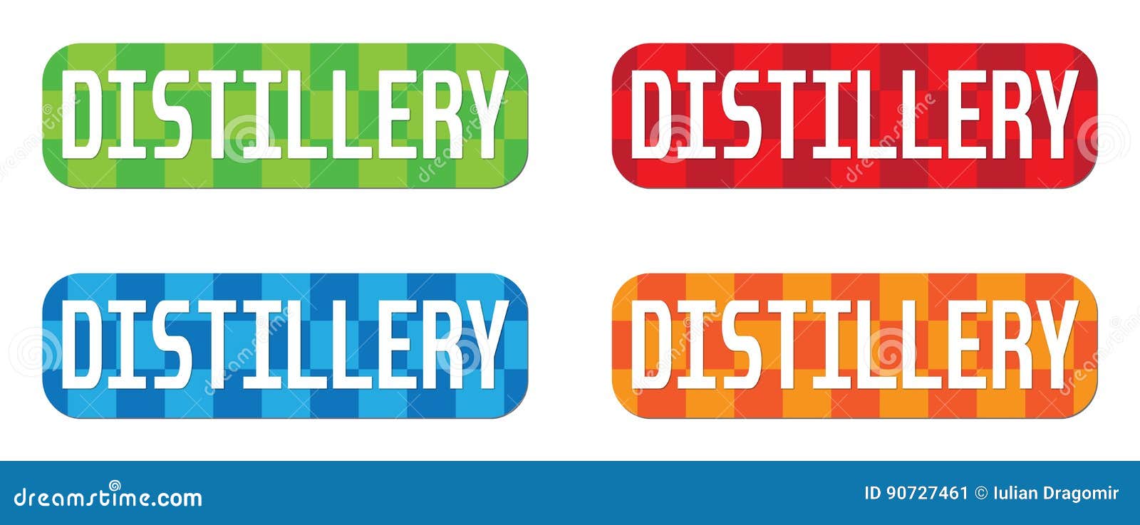 DISTILLERY Text, on Rectangle, Zig Zag Pattern Stamp Sign. Stock ...