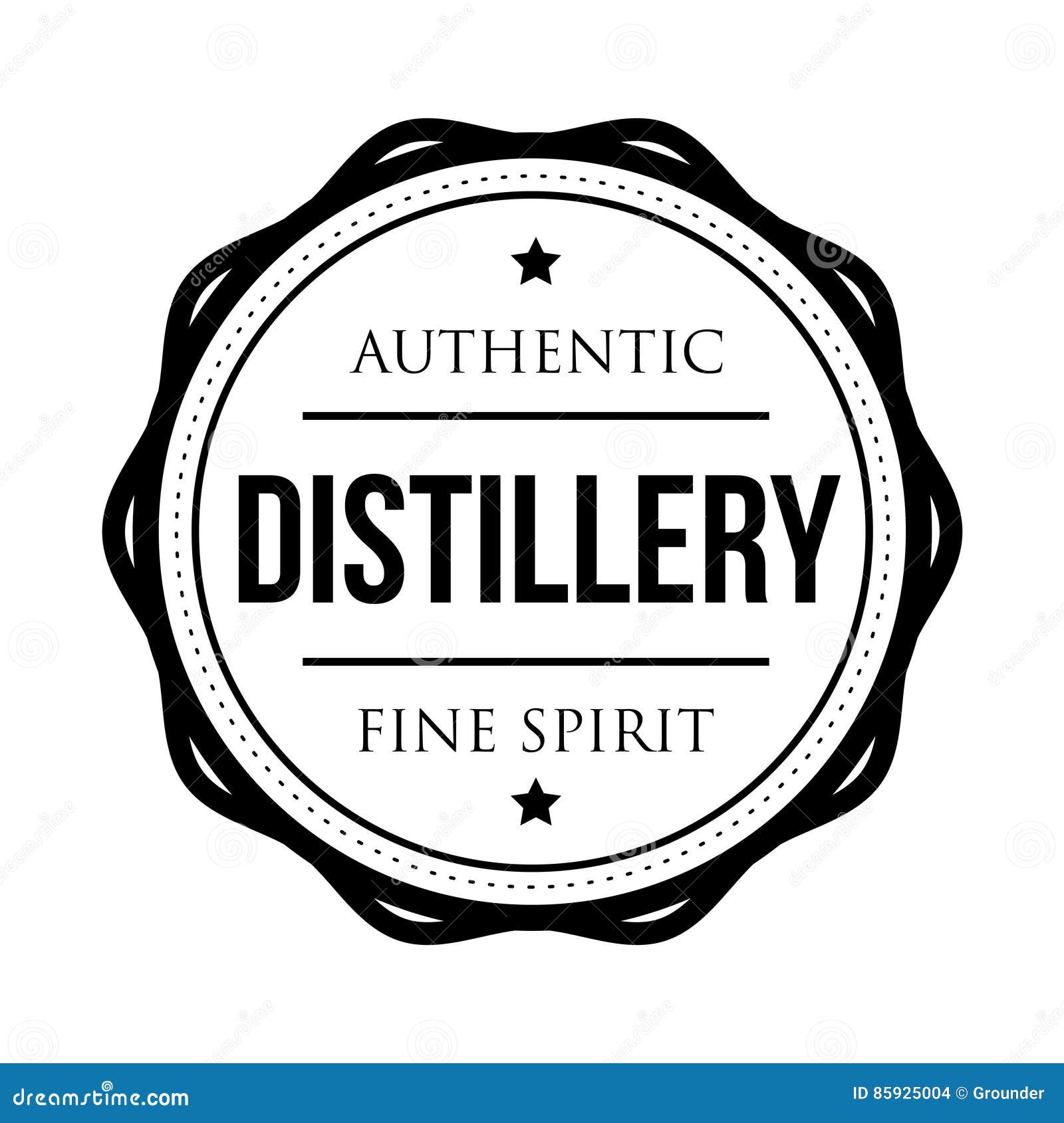 Distillery Vintage Stamp Logo Cartoon Vector | CartoonDealer.com #96713609