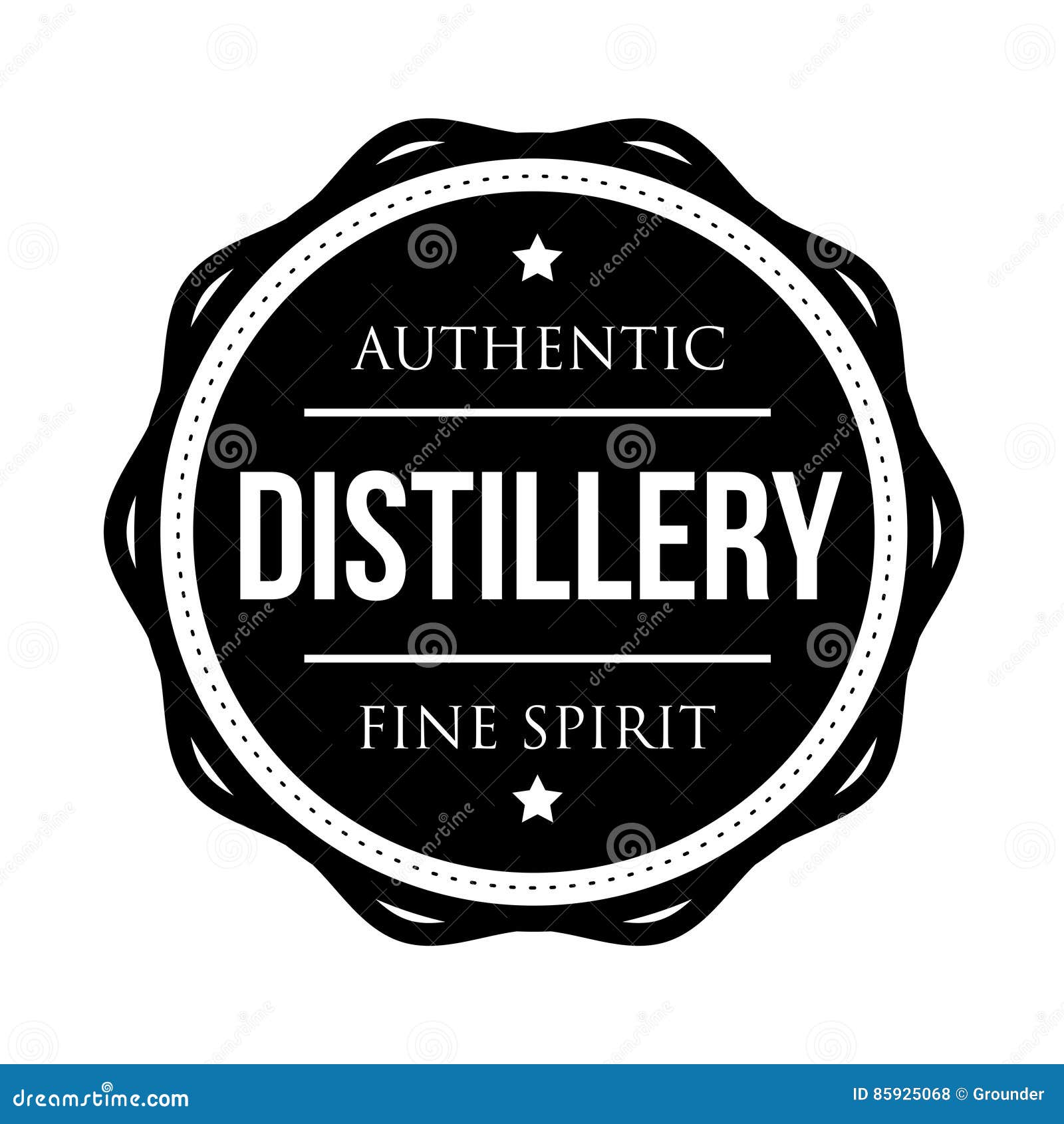 Distillery Vintage Logo Stamp Stock Vector - Illustration of scratched ...