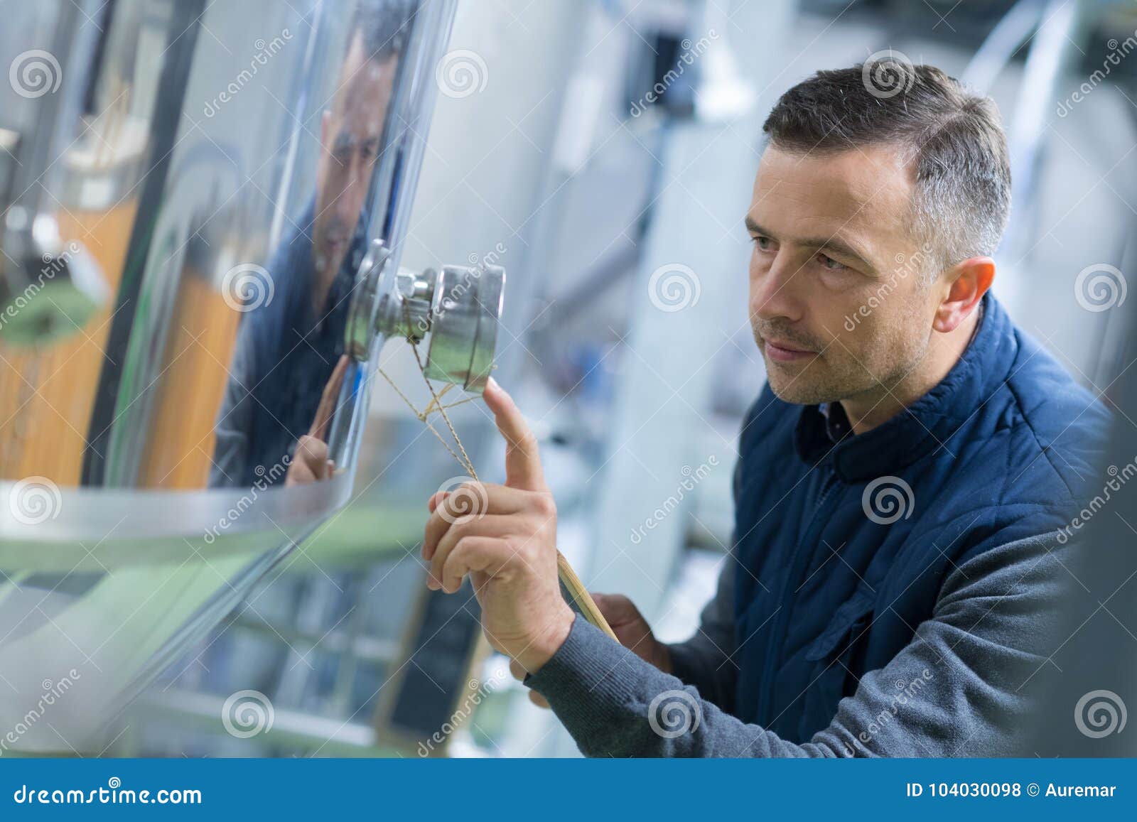 Distillery Worker Checking Temperature Stock Photo - Image of distiller ...
