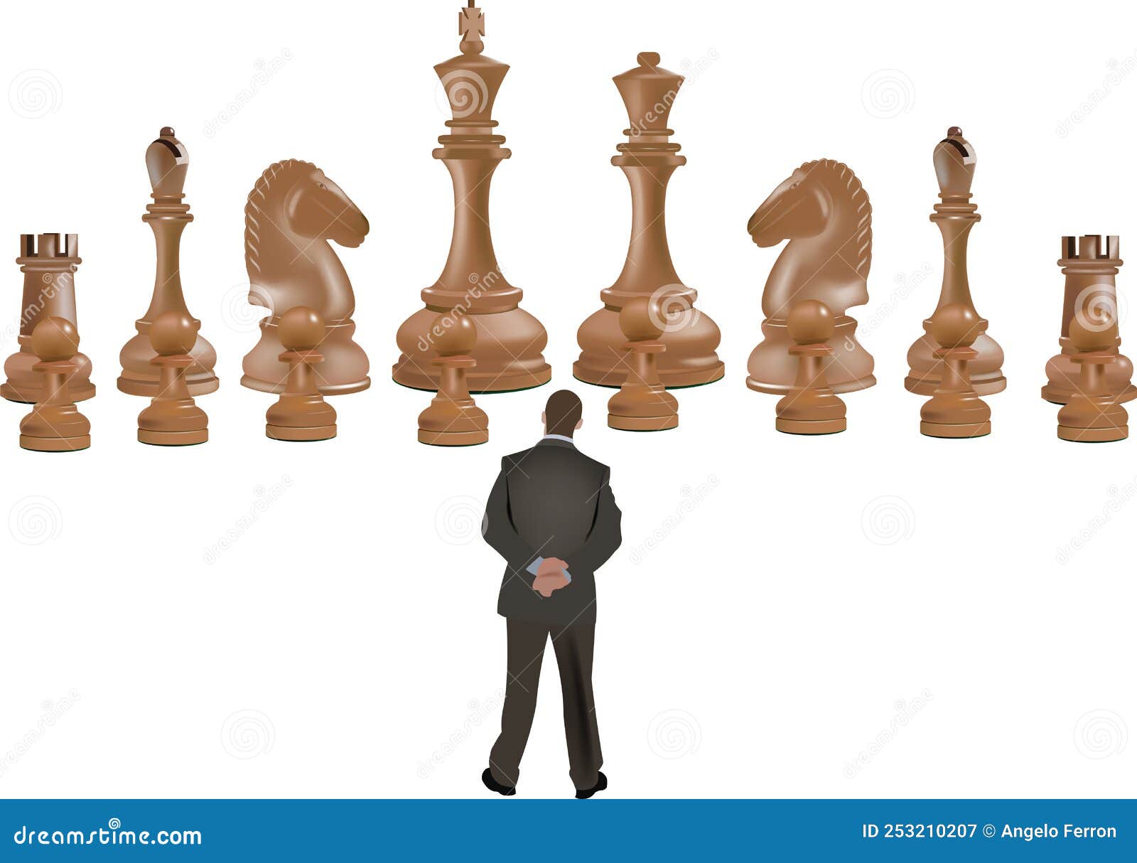 Distinct Person with Chess Pieces in Place- Stock Vector - Illustration ...