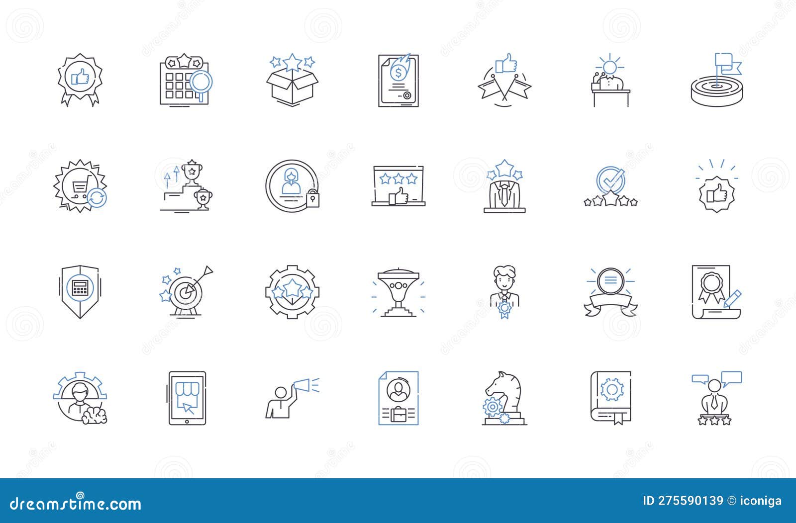Distinctions Line Icons Collection. Uniqueness, Differentiation ...