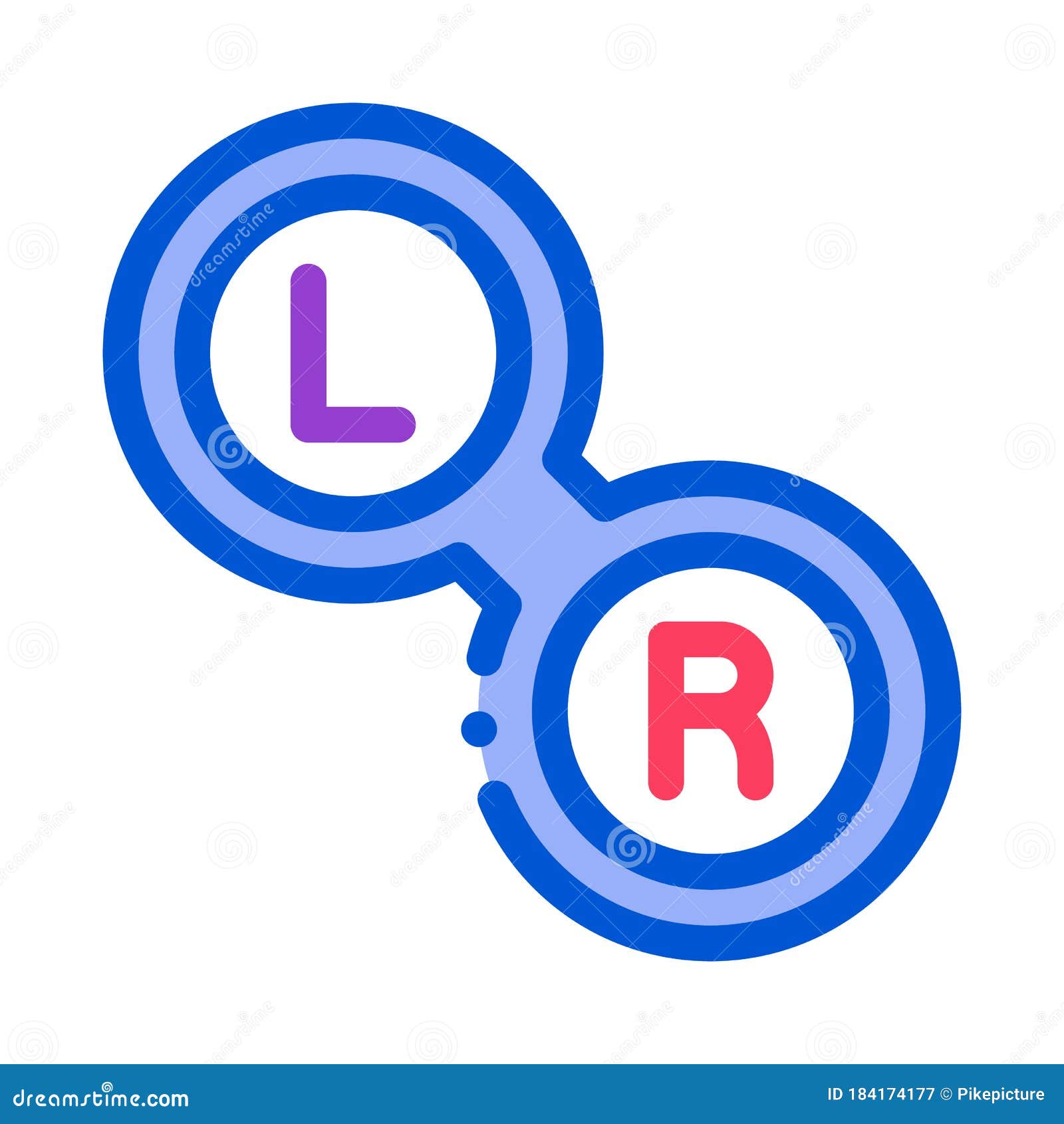 Distinctive Form Left And Right Lens Icon Vector Outline Illustration