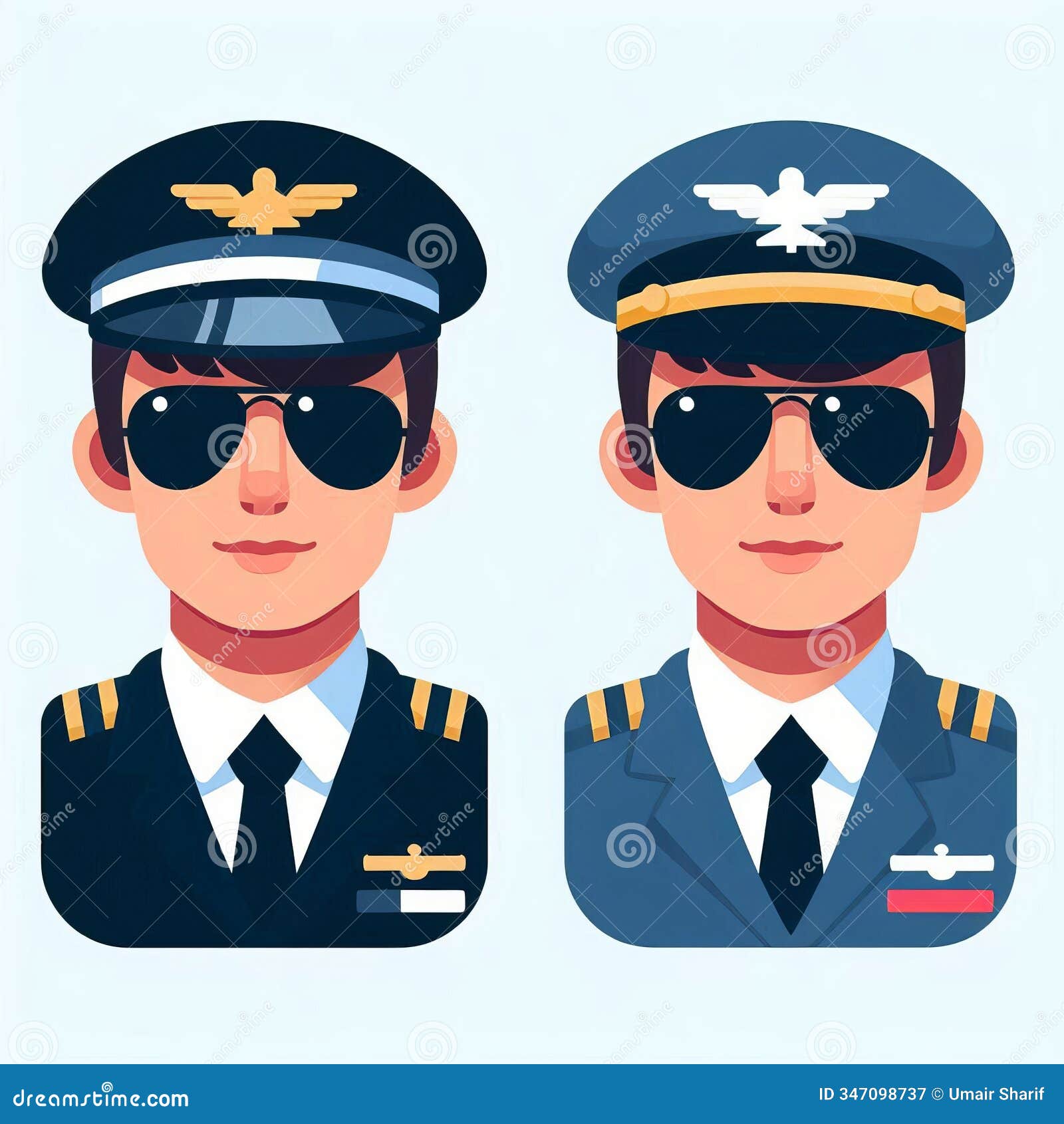 Distinguished Aviators: a Comparison of Pilot Uniforms Stock ...