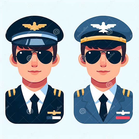 Distinguished Aviators: a Comparison of Pilot Uniforms Stock ...