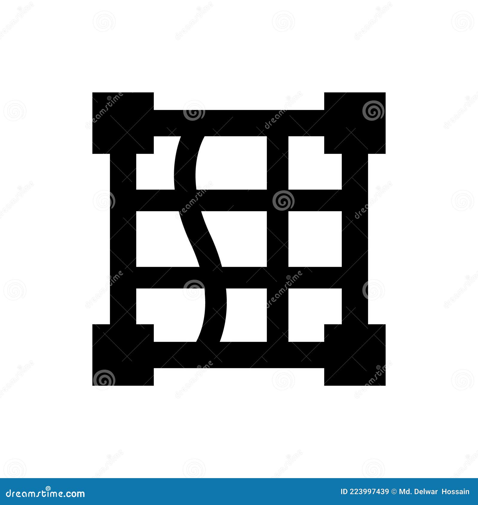Distort grid icon stock vector. Illustration of illustrations - 223997439