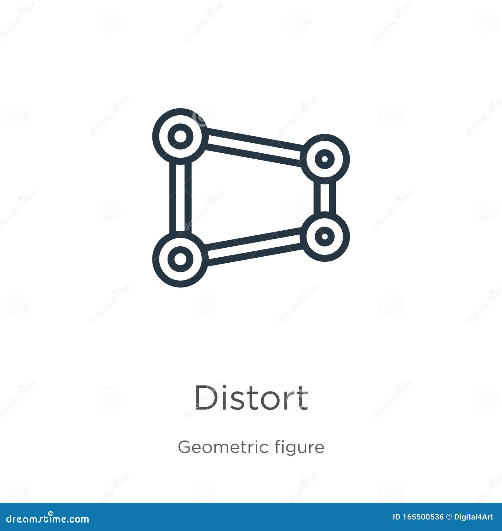 Distort Icon. Thin Linear Distort Outline Icon Isolated on White ...