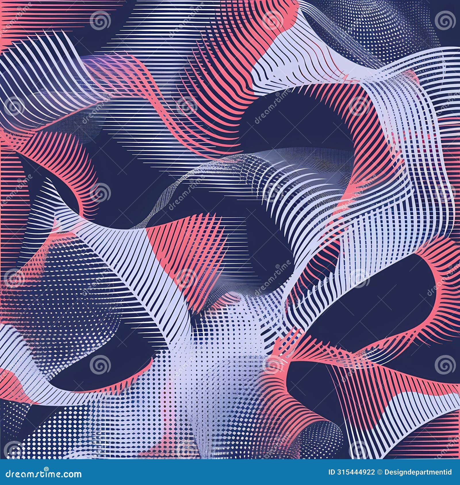 Distorted Abstract Background. 3D Wavy Mesh Stock Illustration ...