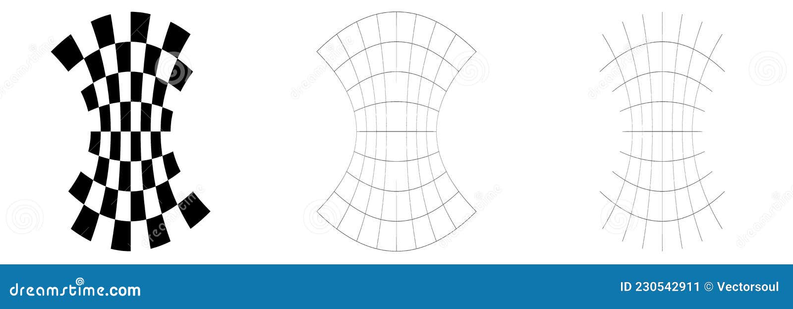 Distorted Abstract Geometric Shape Elements. Deformation, Distortion ...