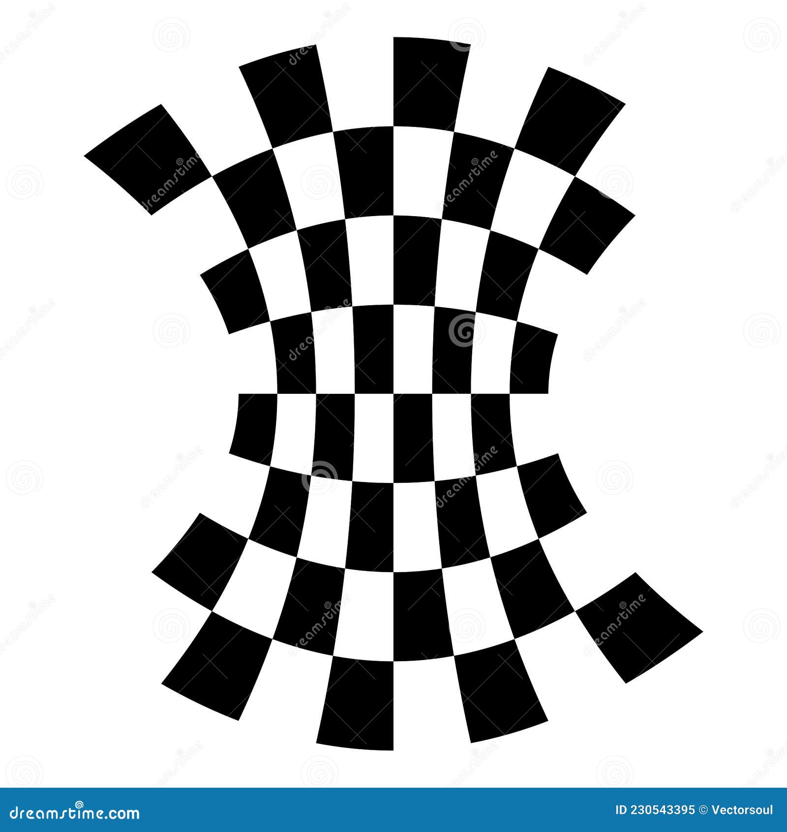 Deformation Grid. Set Of Four Spatial Forms - Convex, Concave, Cartoon ...