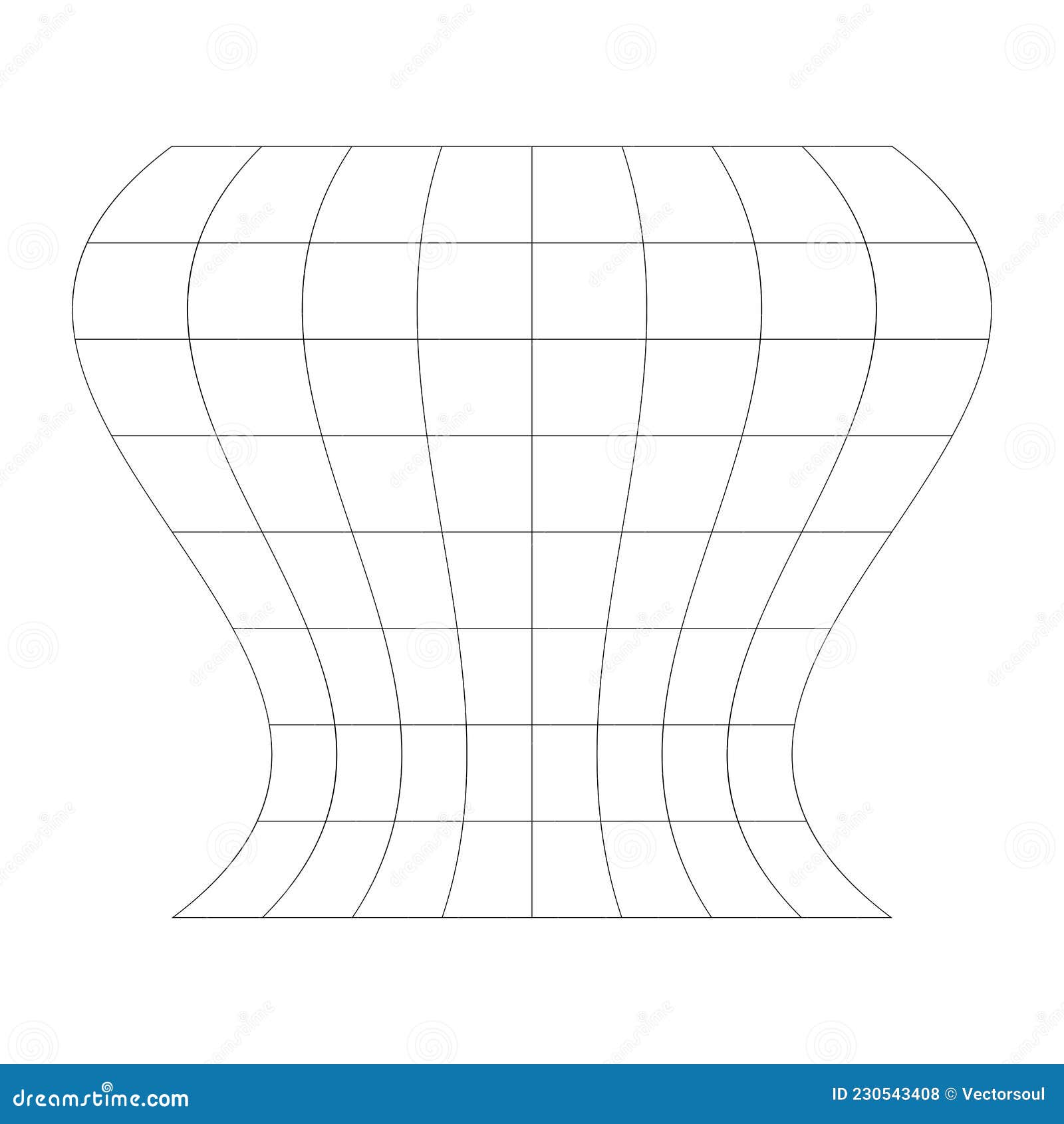 Deformation Grid. Set Of Four Spatial Forms - Convex, Concave, Cartoon ...