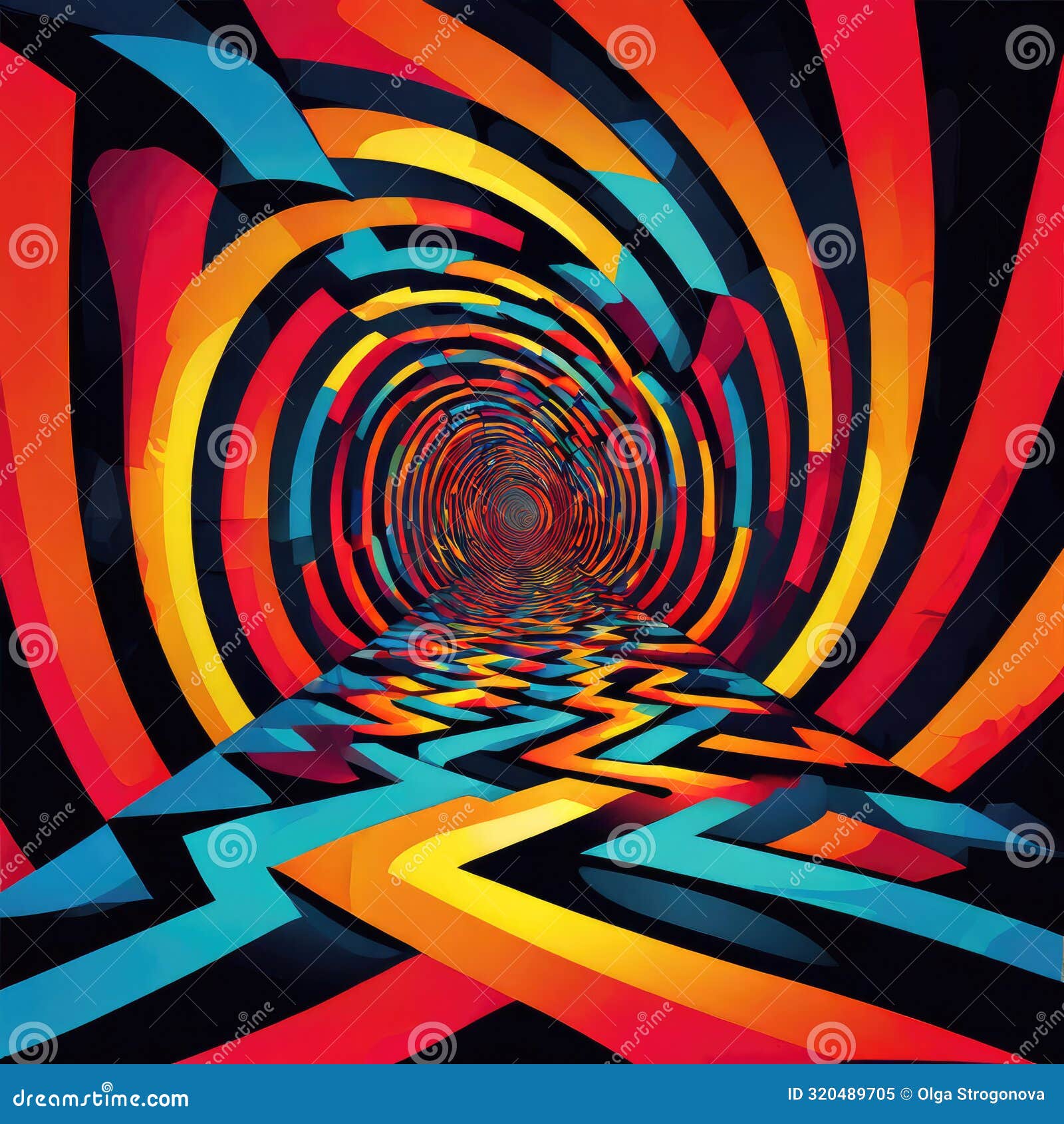 Distorted Background. Optical Illusion Bright Colorful Texture Stock ...