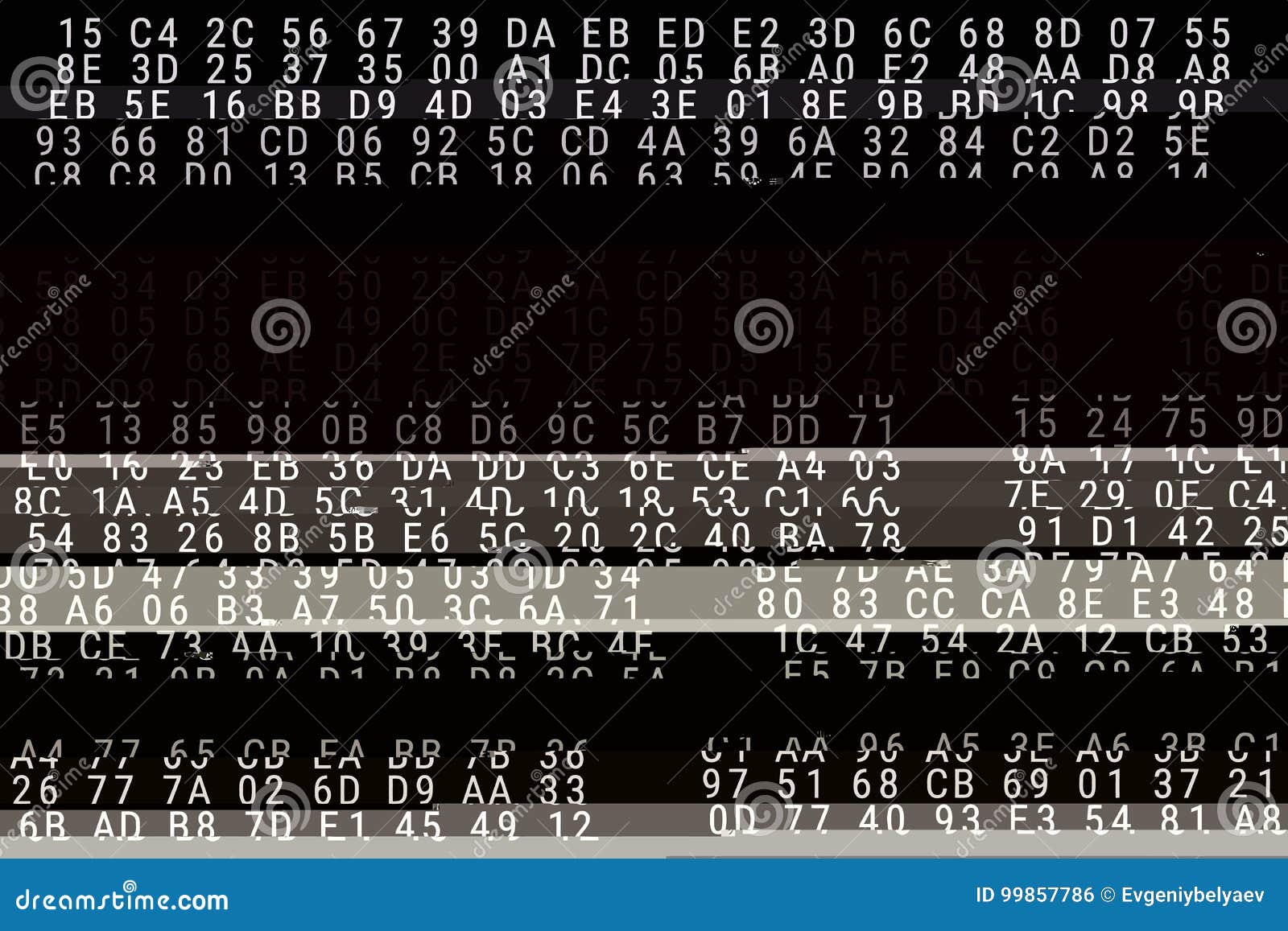 Glitch Hex Code. Bad Signal. Distorted Source Code. Vector Illustration ...