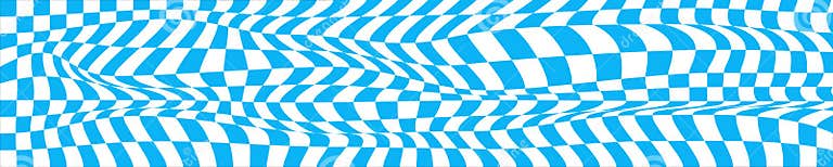Distorted Blue and White Chessboard Background. Chequered Optical ...