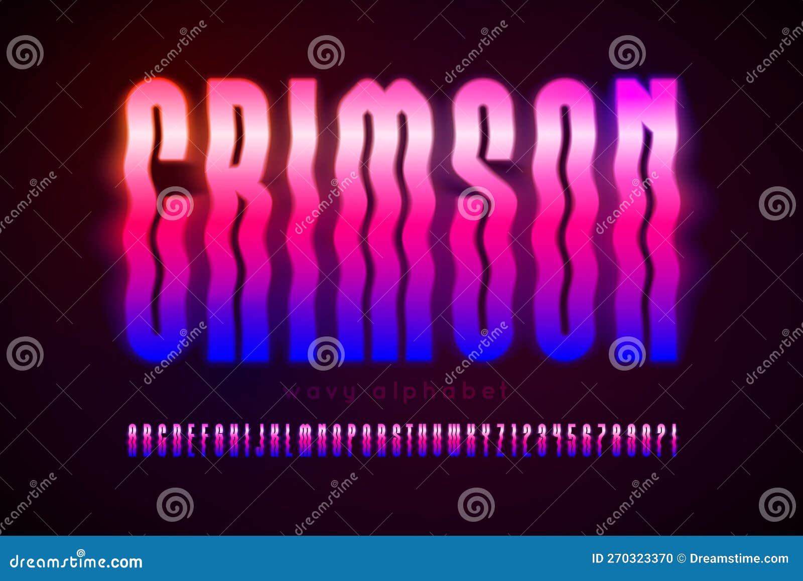 Distorted Bright Light Characters, Retro-futuristic Original Type ...